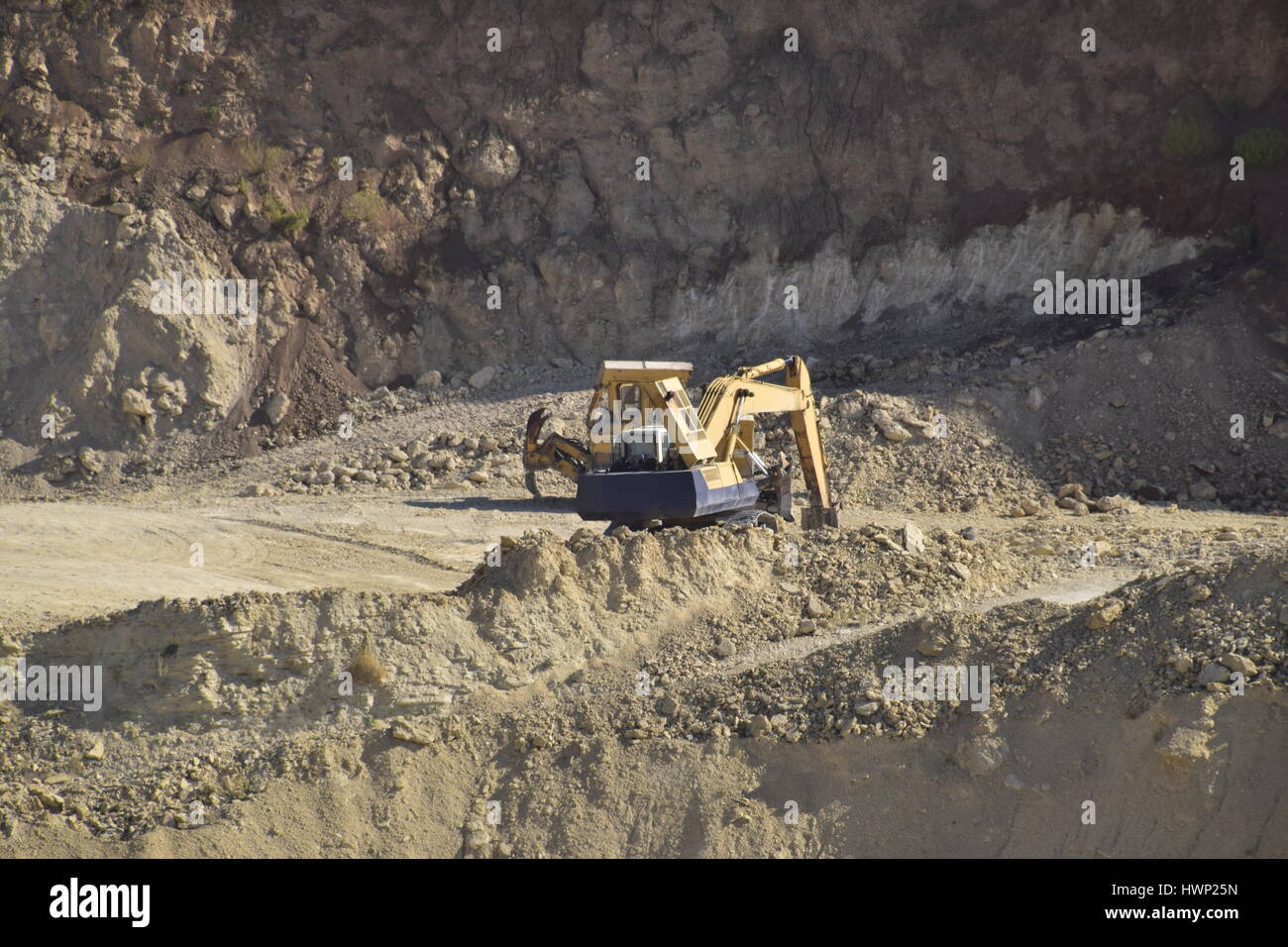 Large quarry for gravel mining, sand and clay. Mining machines and ...