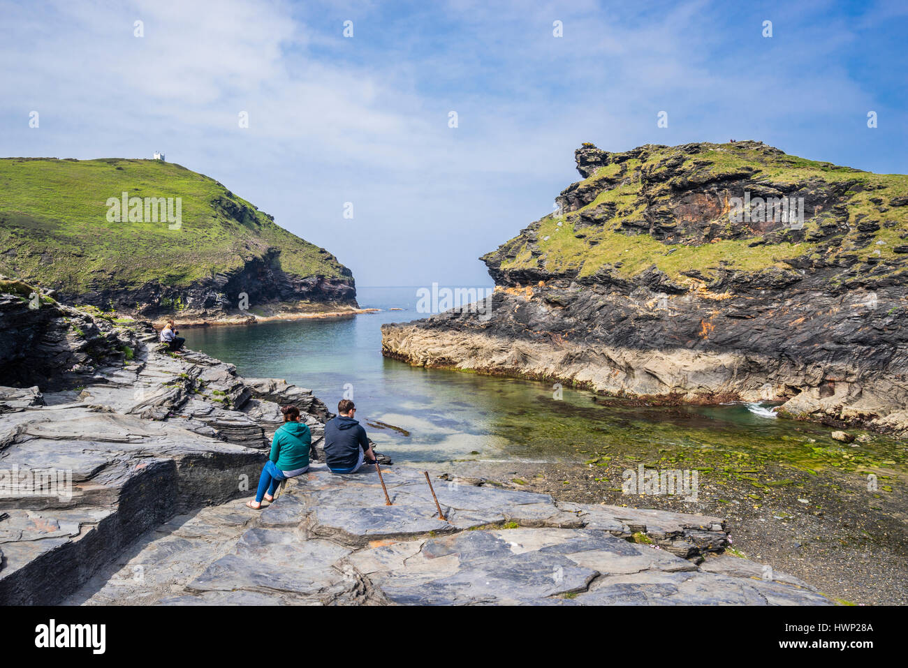 United Kingdom, South West England, Conwall, view of the entrance to ...