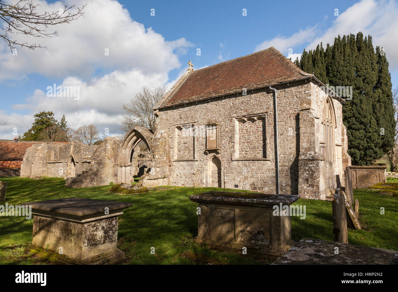 Old St Leonards Church, in the village of Sutton Veny, Wiltshire ...