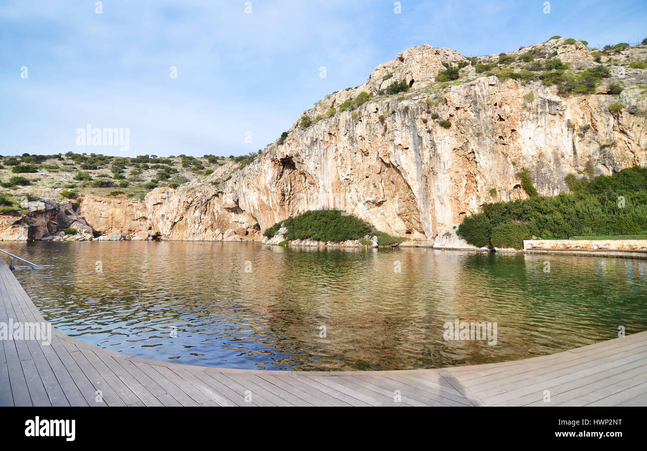 lake Vouliagmeni in Greece - greek lake Stock Photo - Alamy