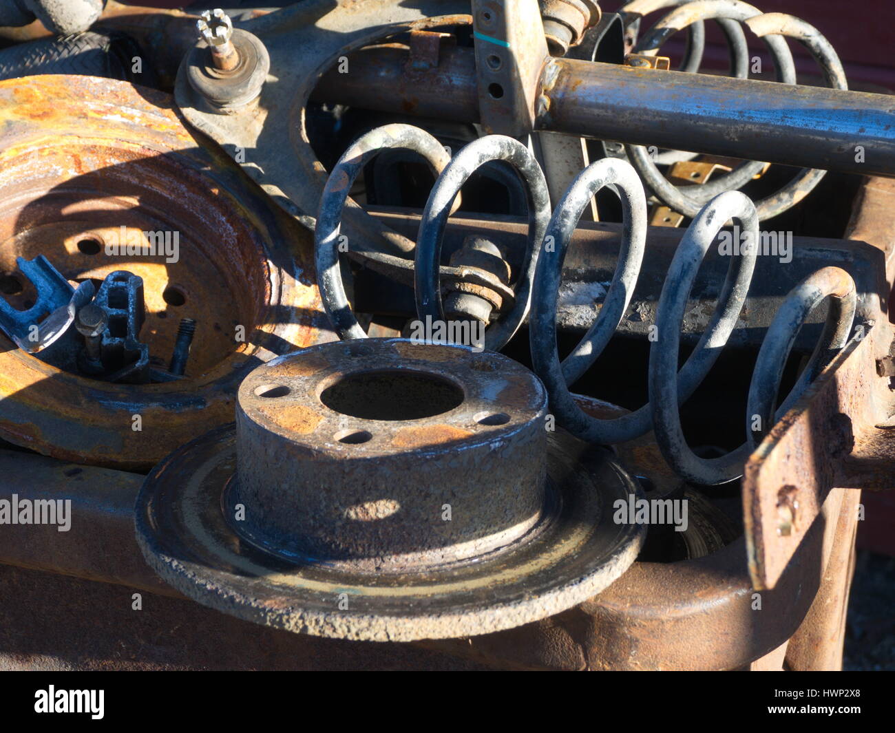 Rusty parts from old car Stock Photo - Alamy