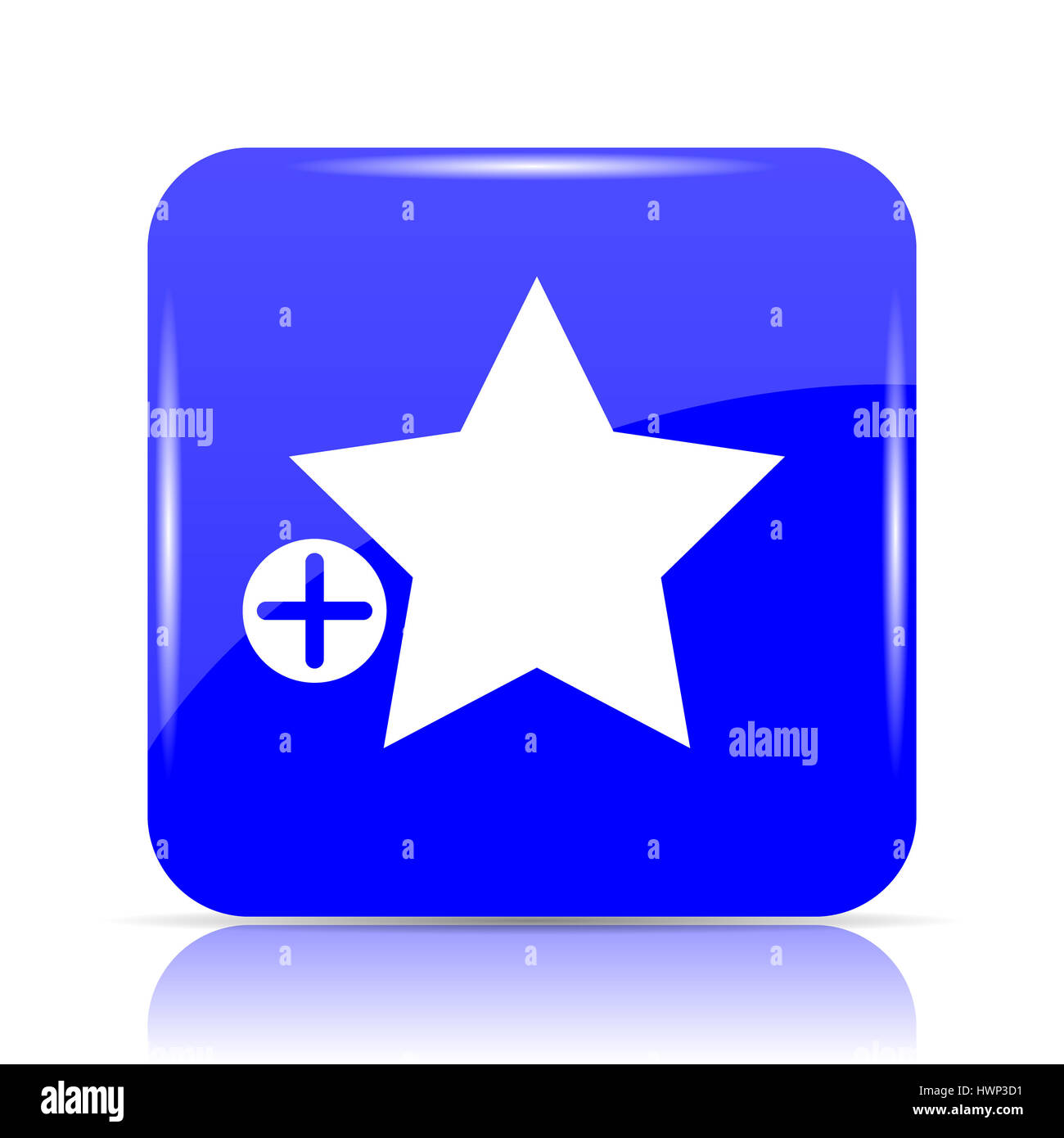 Add to favorites icon, blue website button on white background Stock ...