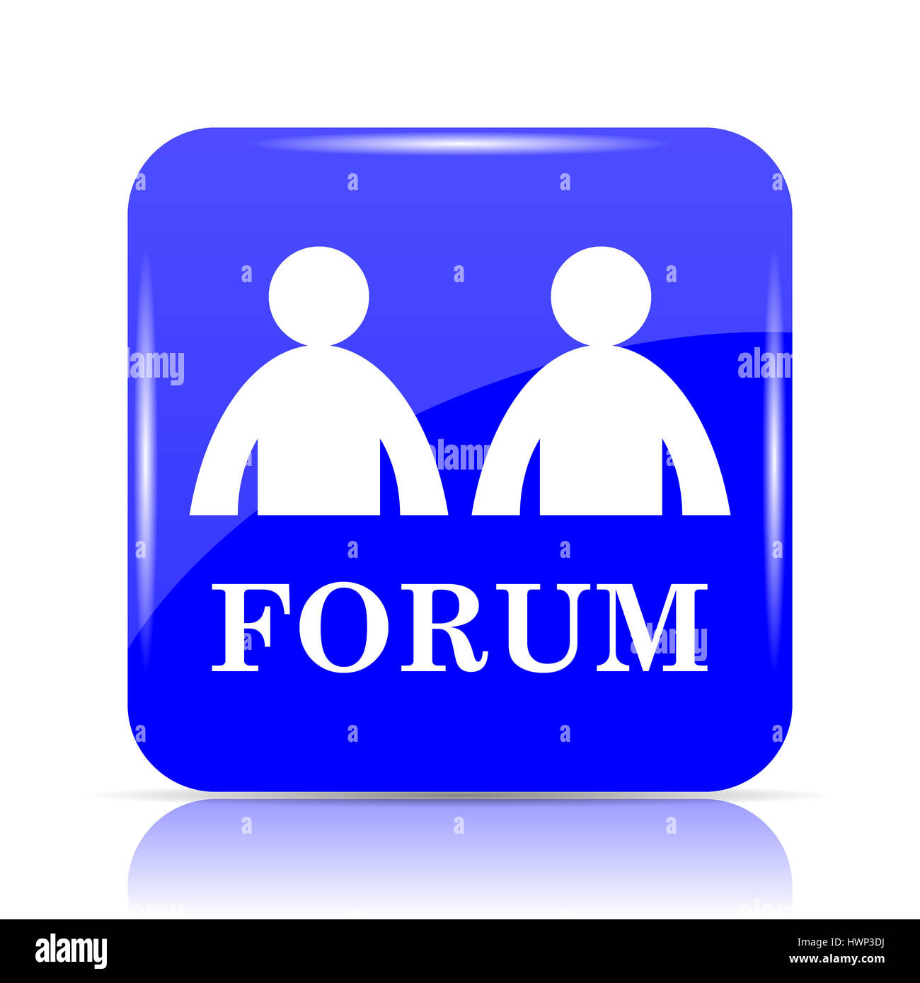 Forum icon, blue website button on white background Stock Photo - Alamy