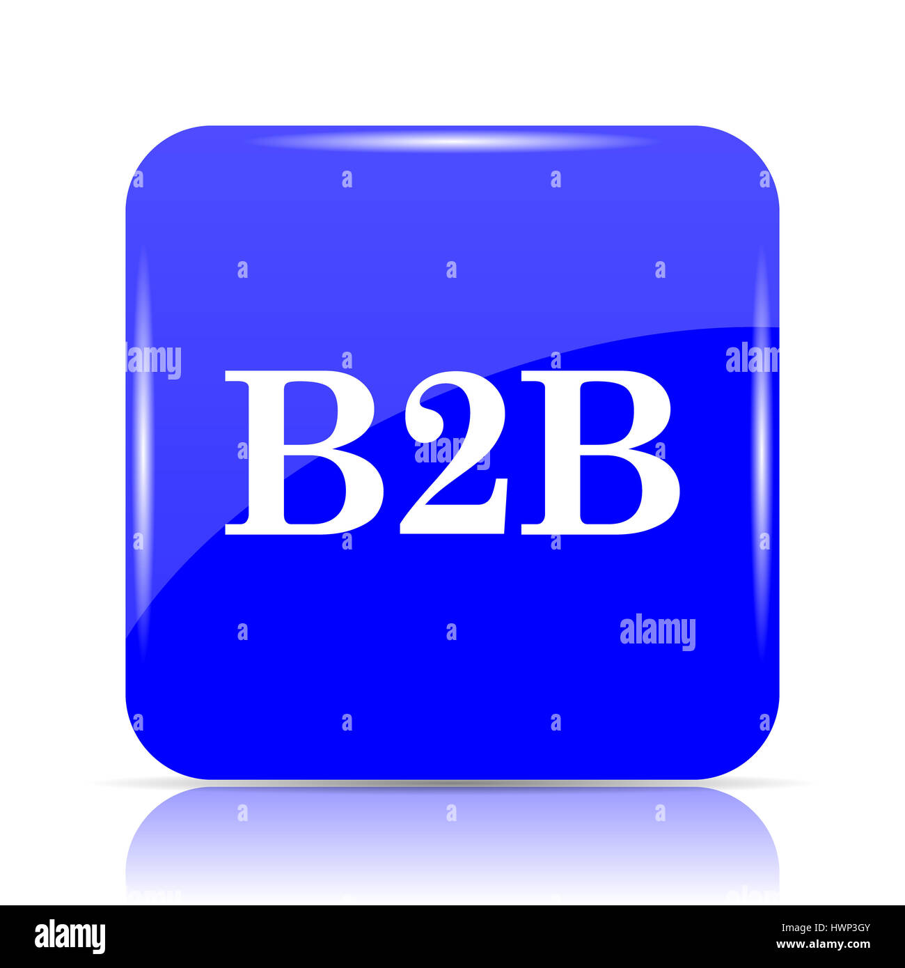 B2B icon, blue website button on white background Stock Photo - Alamy
