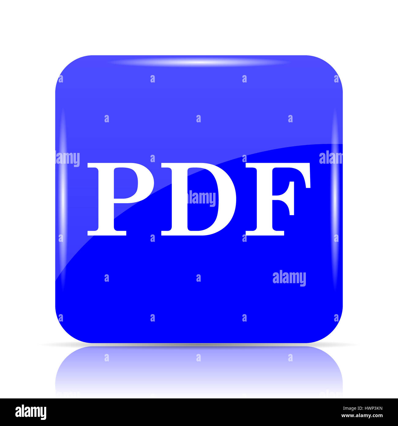 PDF icon, blue website button on white background Stock Photo - Alamy