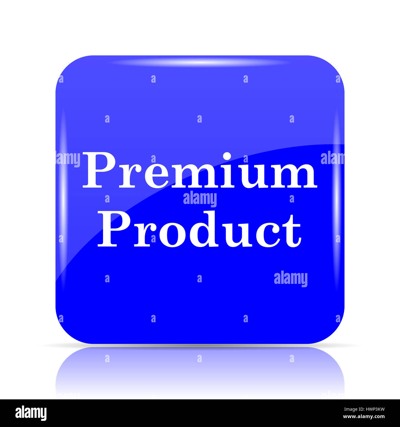 Premium product icon, blue website button on white background Stock ...