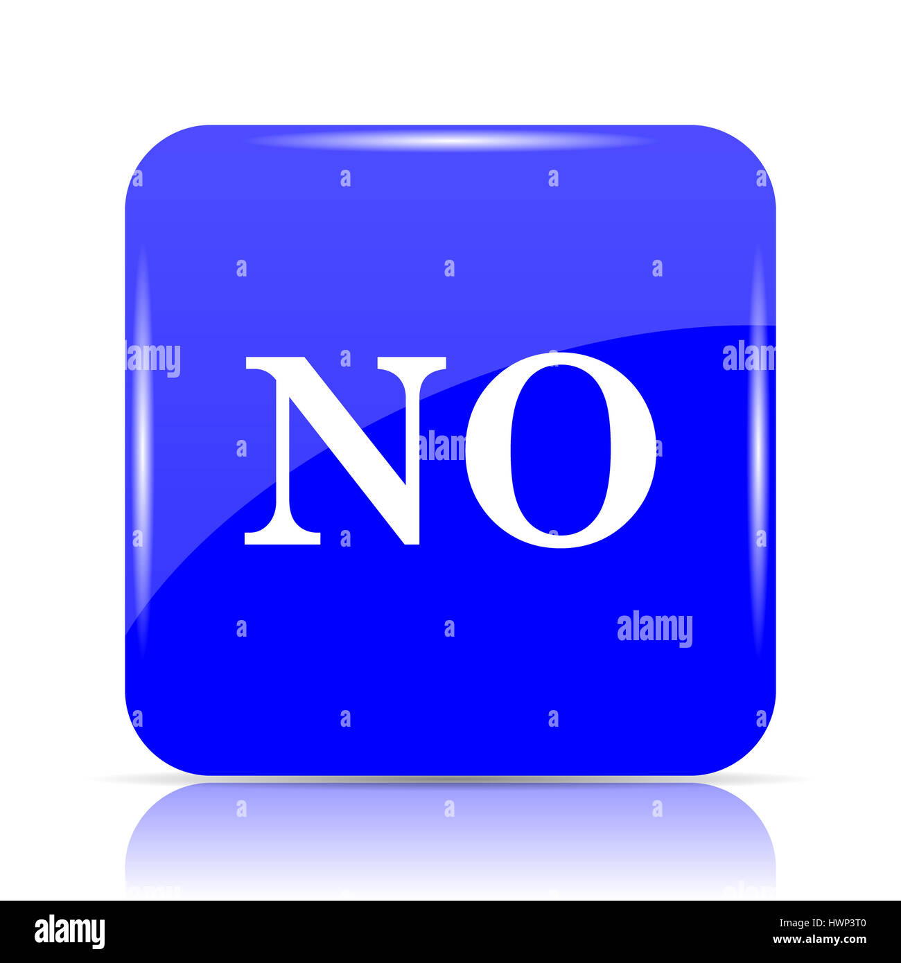 No icon, blue website button on white background Stock Photo - Alamy