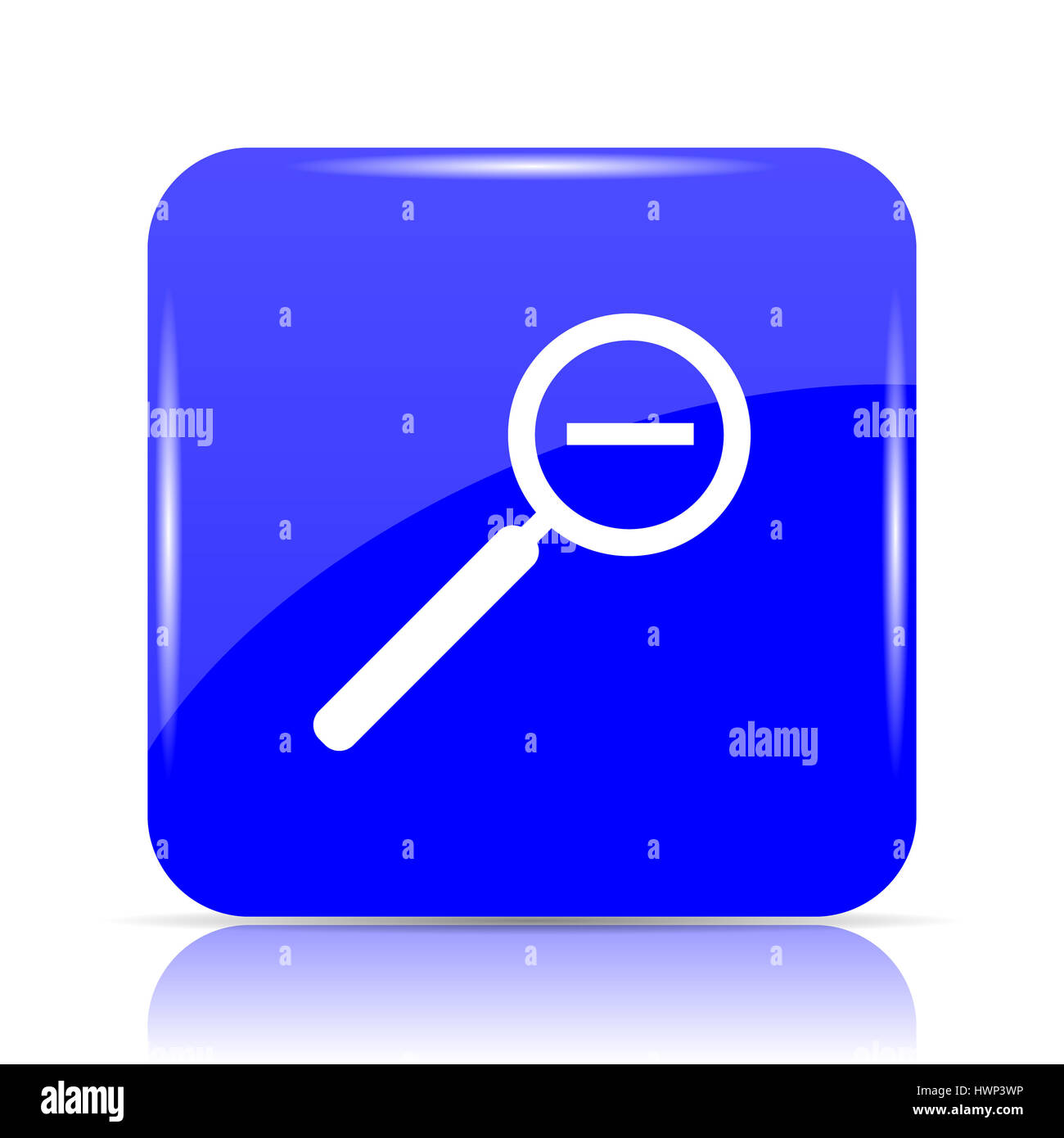 Zoom out icon, blue website button on white background Stock Photo - Alamy