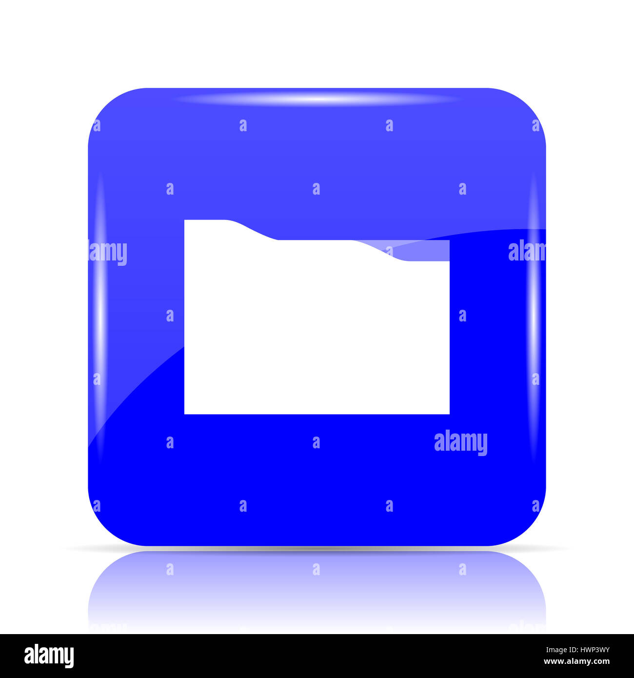 Folder icon, blue website button on white background Stock Photo - Alamy