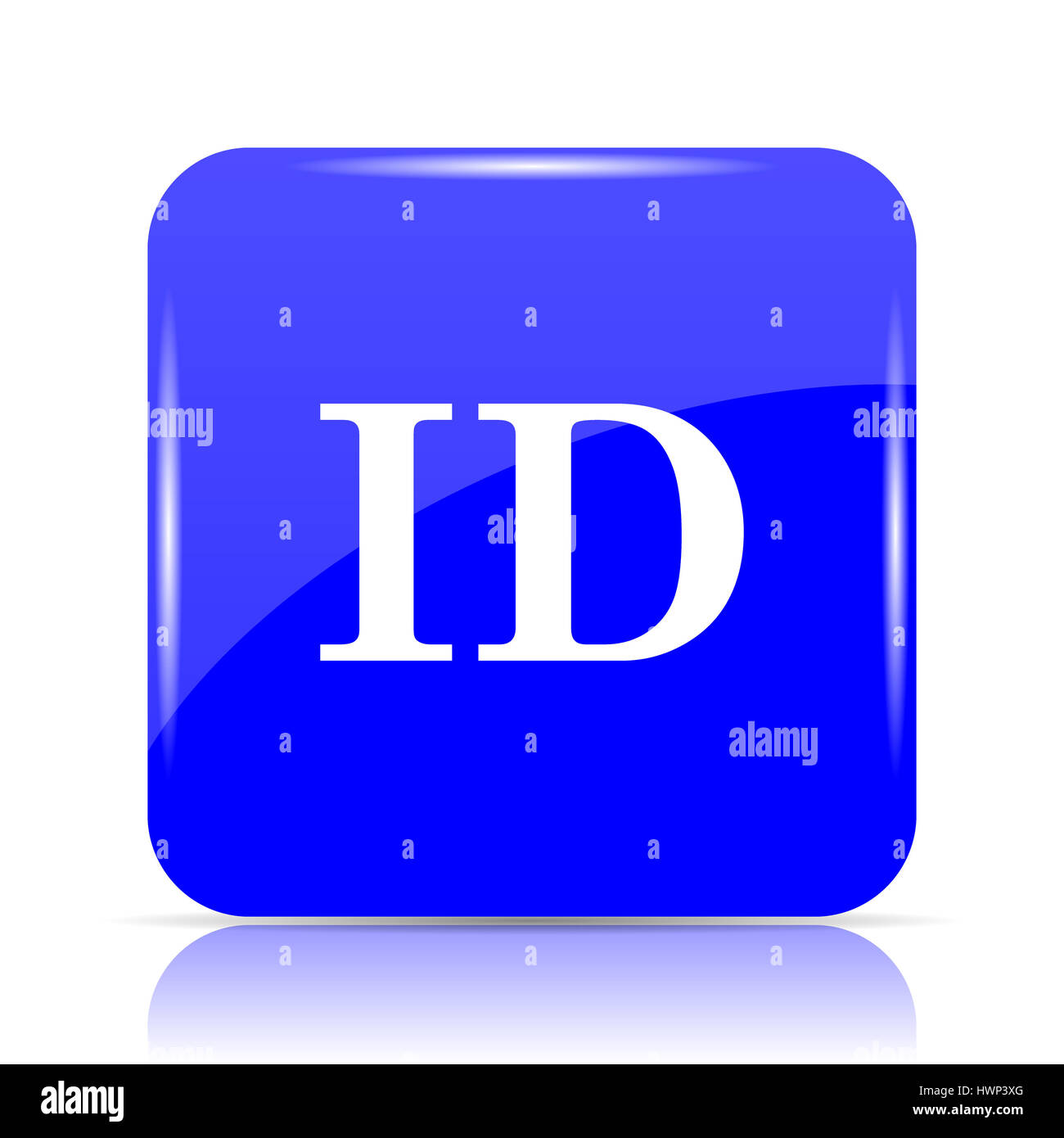 ID icon, blue website button on white background Stock Photo - Alamy