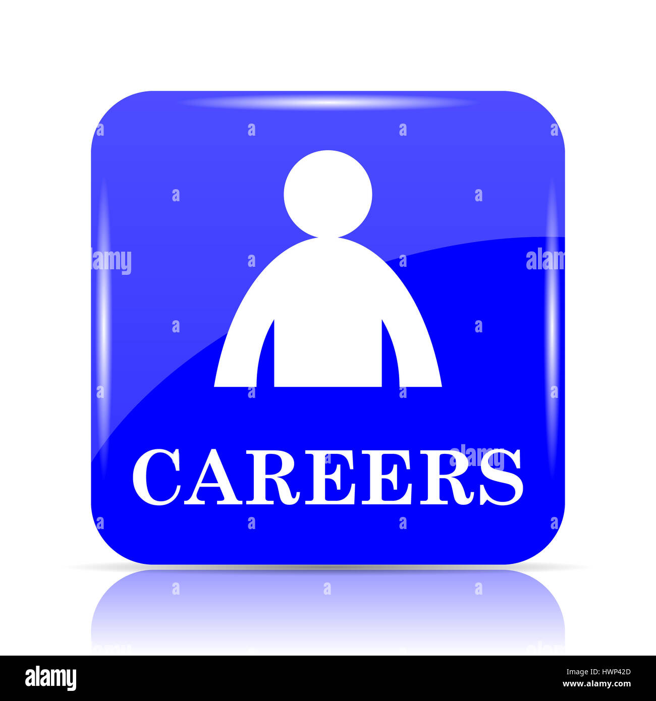 Careers icon, blue website button on white background Stock Photo - Alamy