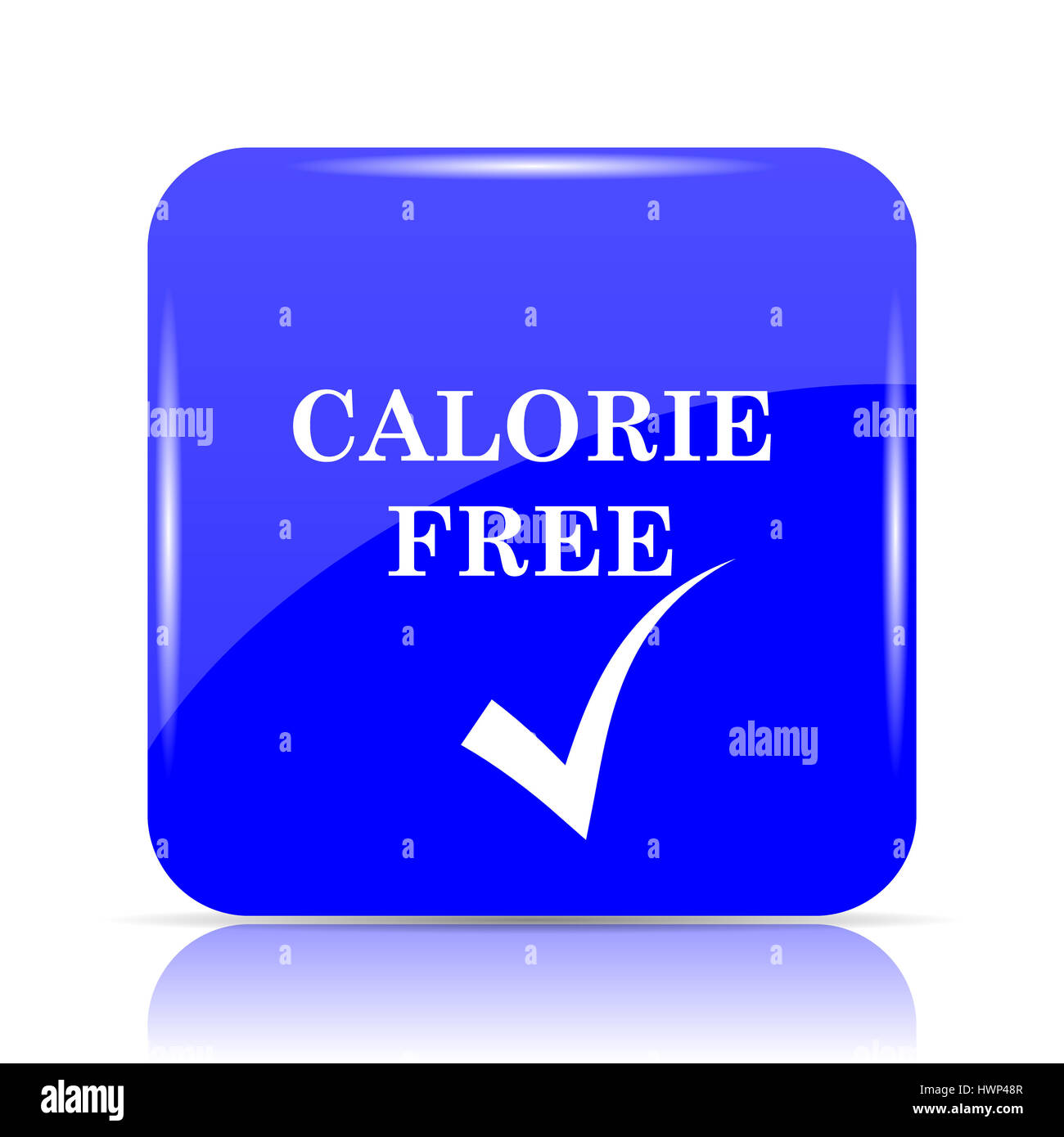 Calorie free icon, blue website button on white background Stock Photo ...