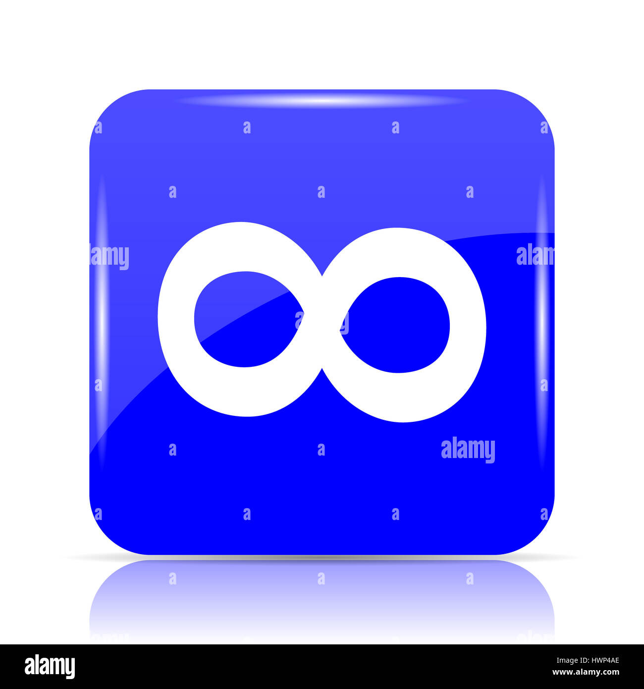 Infinity sign icon, blue website button on white background Stock Photo ...