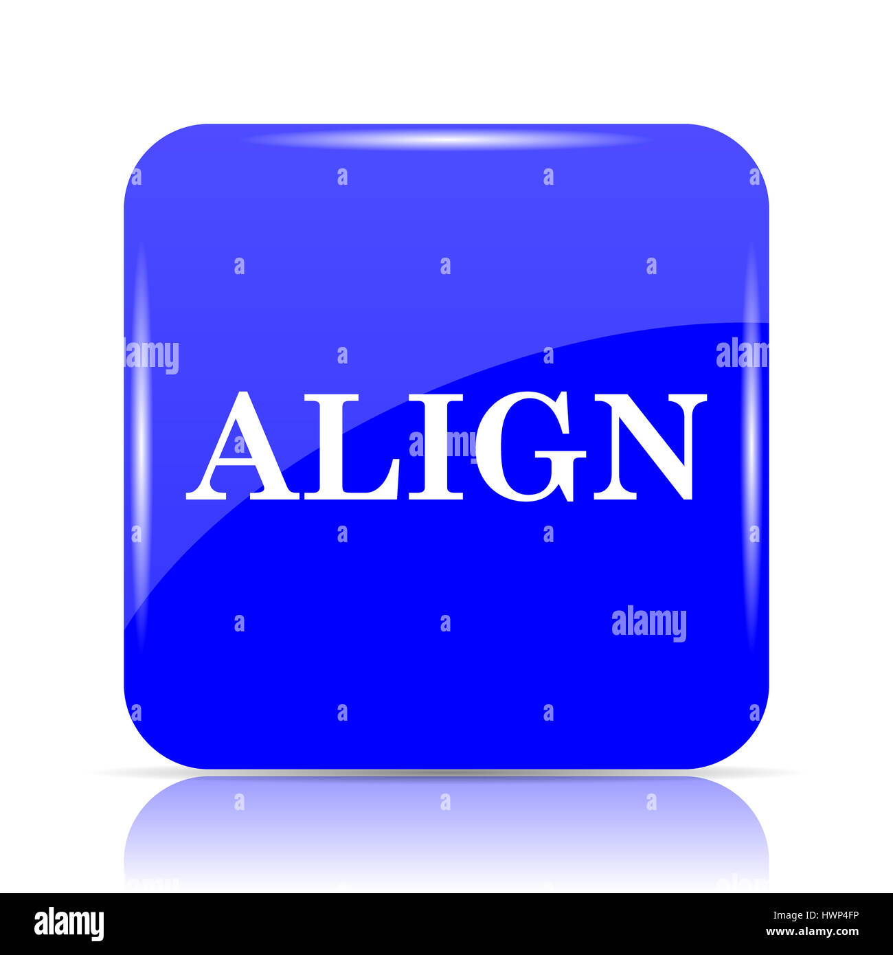 Align icon, blue website button on white background Stock Photo - Alamy