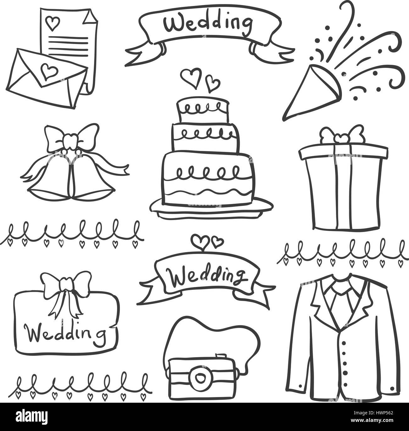 Doodle of wedding hand draw style Stock Vector Image & Art - Alamy