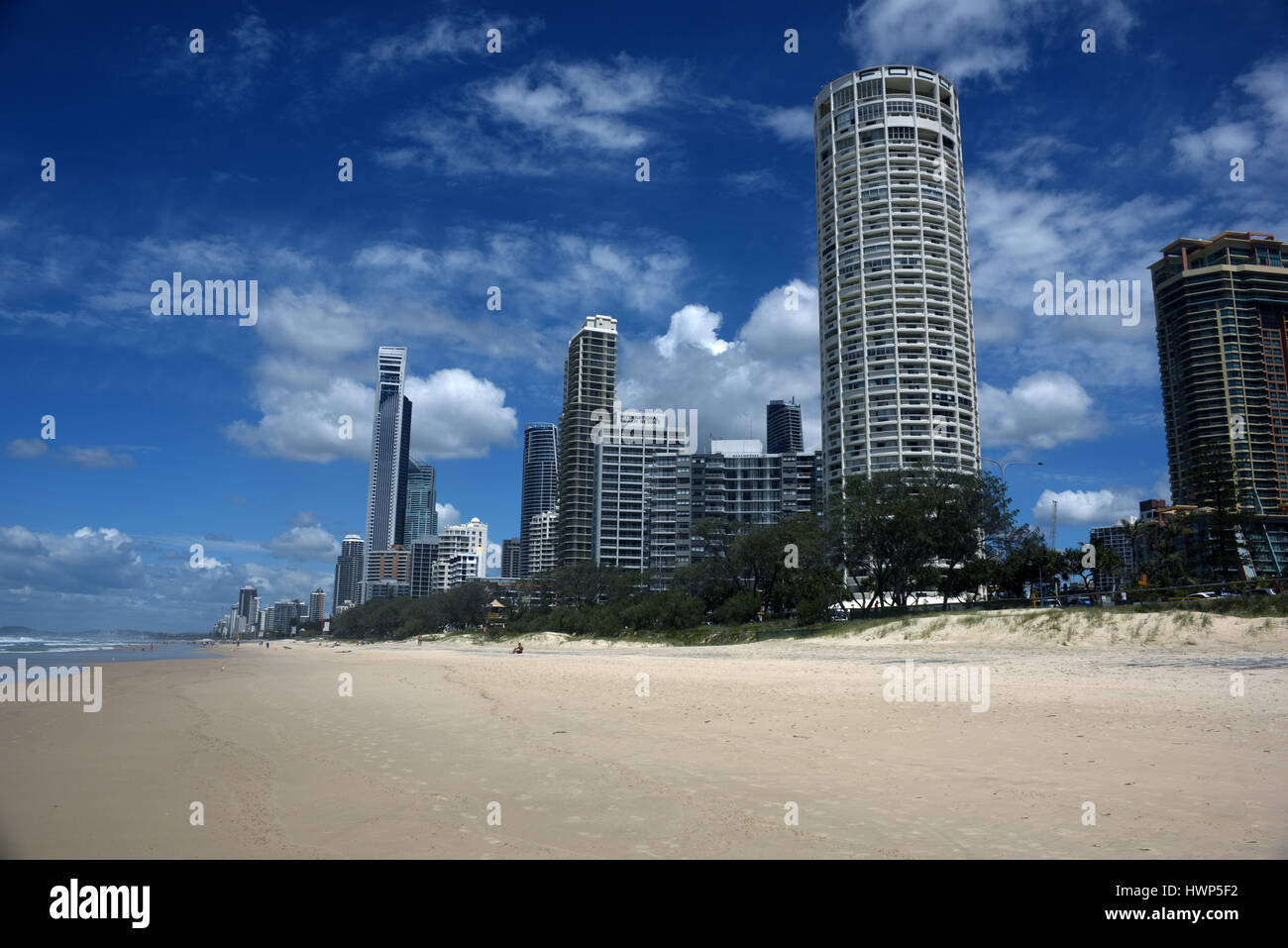 Panoramic view of Surfers Paradise high rise buildings from the ...
