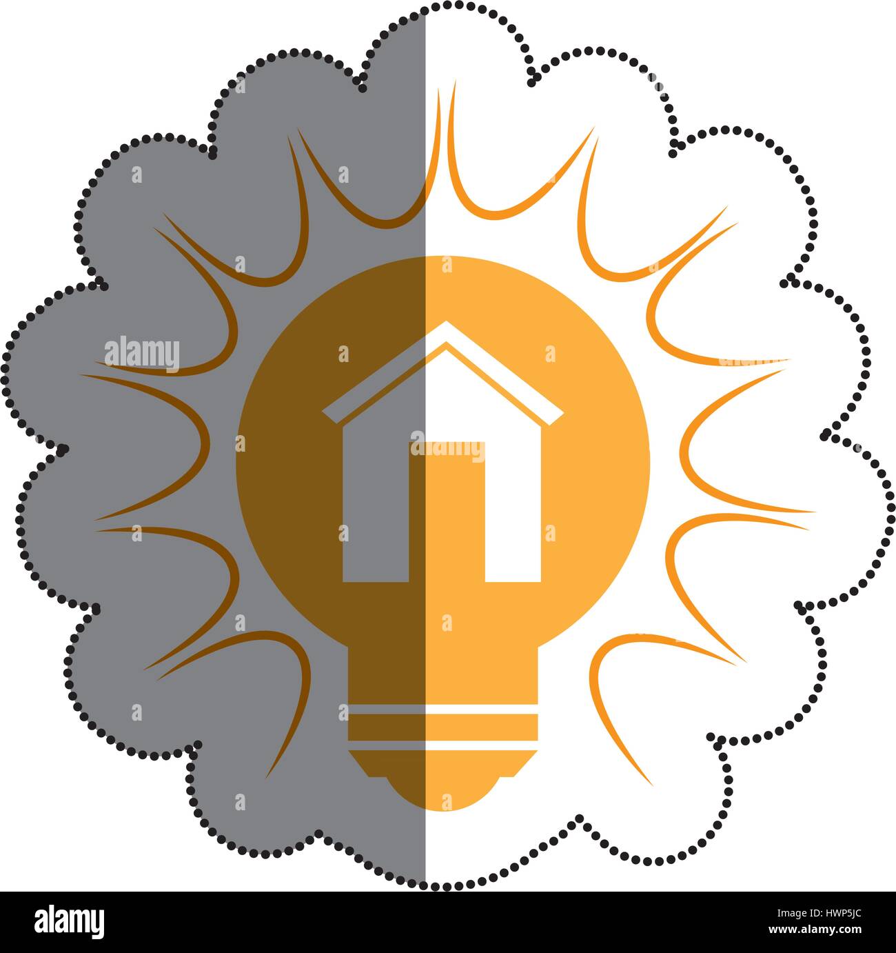 bulb light with house drawing icon vector illustration design Stock ...