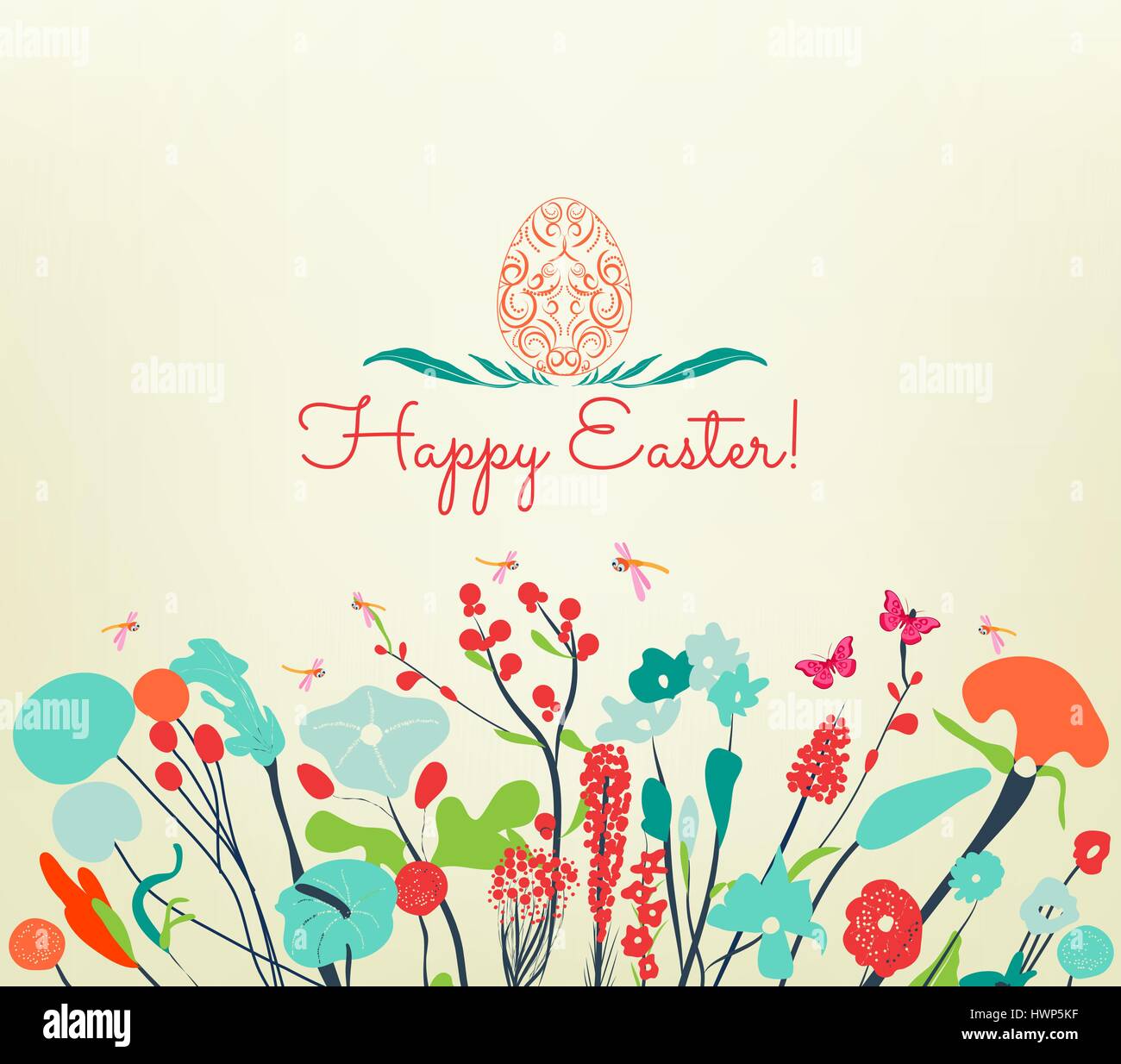 happy easter postcard vintage Stock Vector Image & Art - Alamy