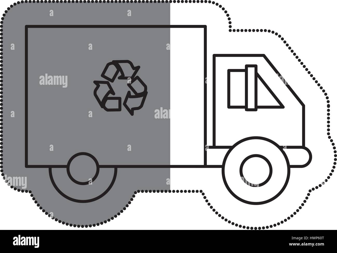 Trash truck loading Stock Vector Images - Alamy