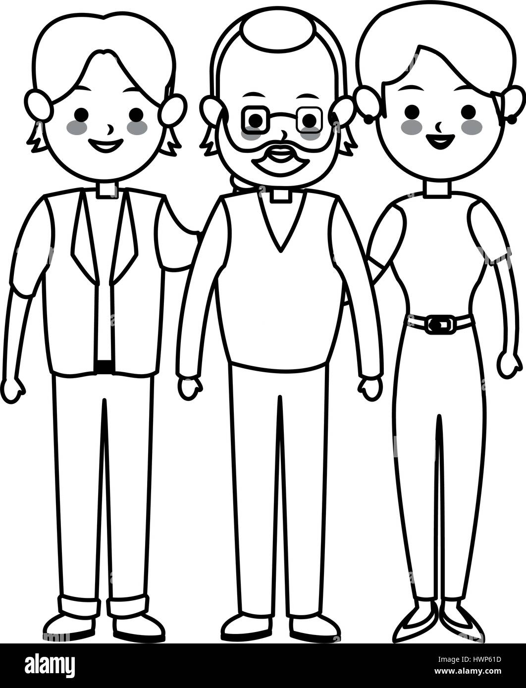 three family members cute cartoon icon image Stock Vector Image & Art ...