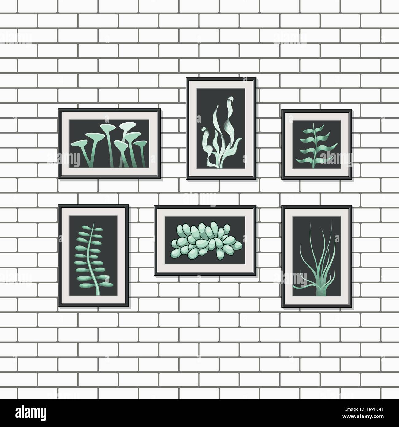 Illustration of abstract pictures on a wall Stock Vector Image & Art ...