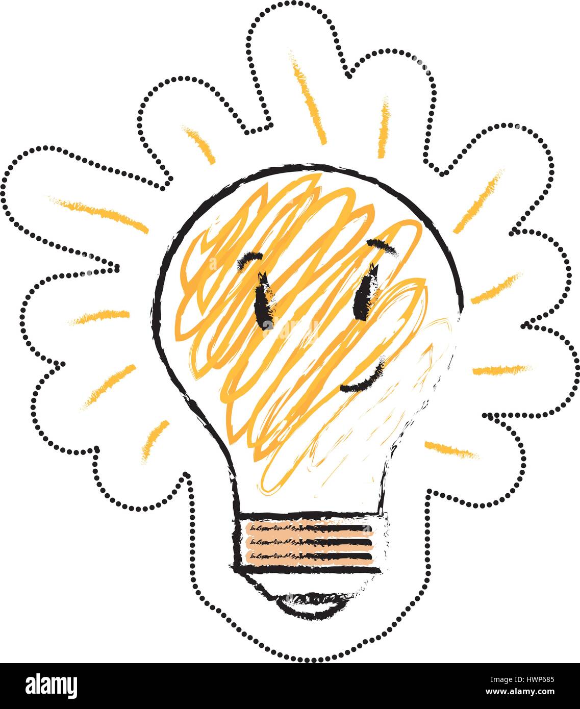 bulb light character drawing icon vector illustration design Stock ...