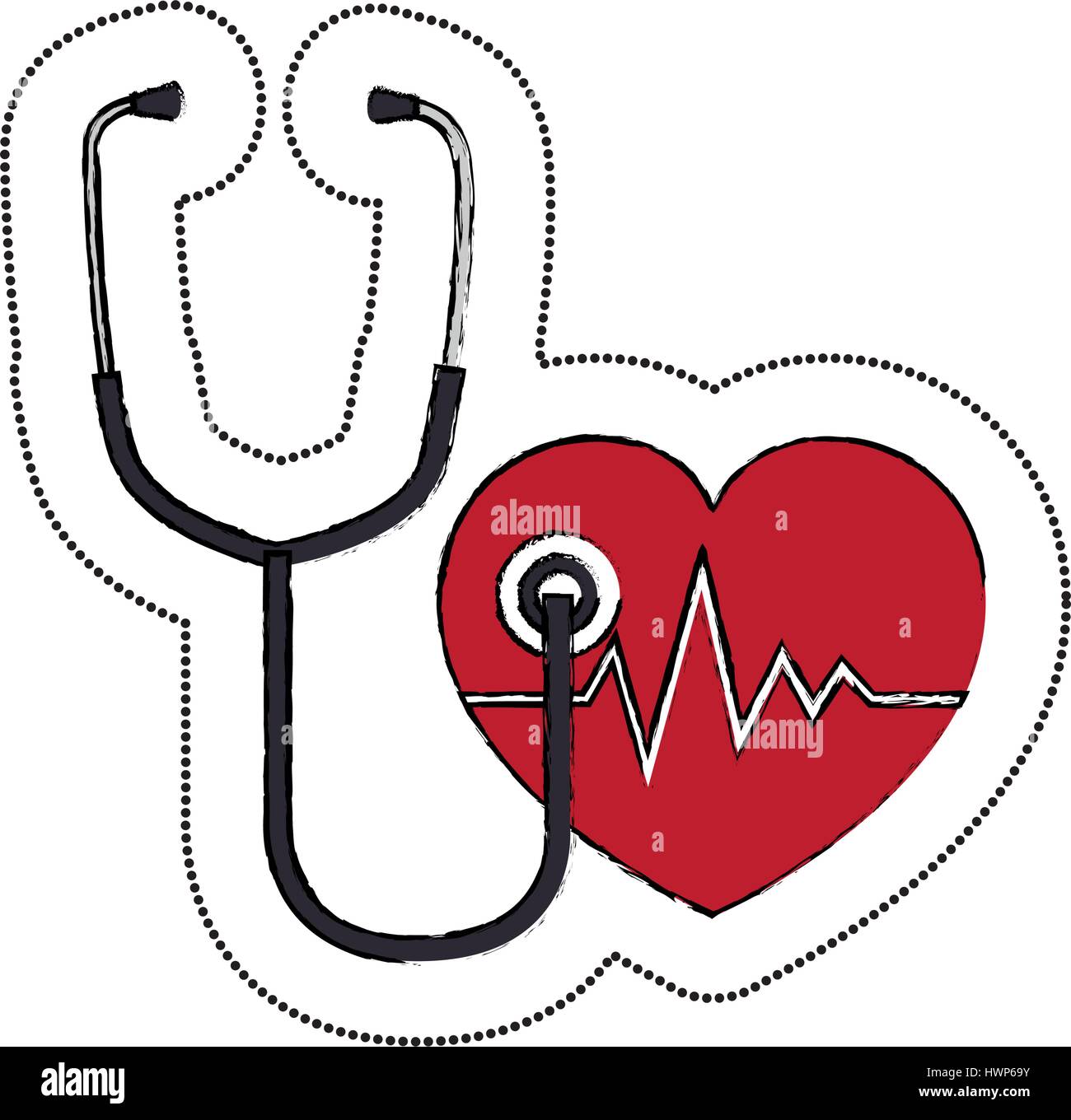 heart cardiology and stethoscope symbol icon vector illustration design ...