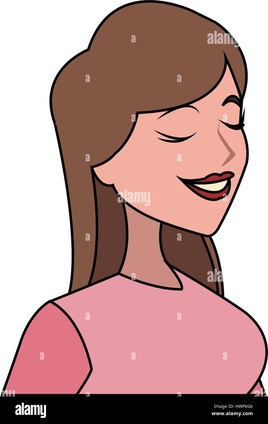 pretty brunette woman icon image Stock Vector Image & Art - Alamy
