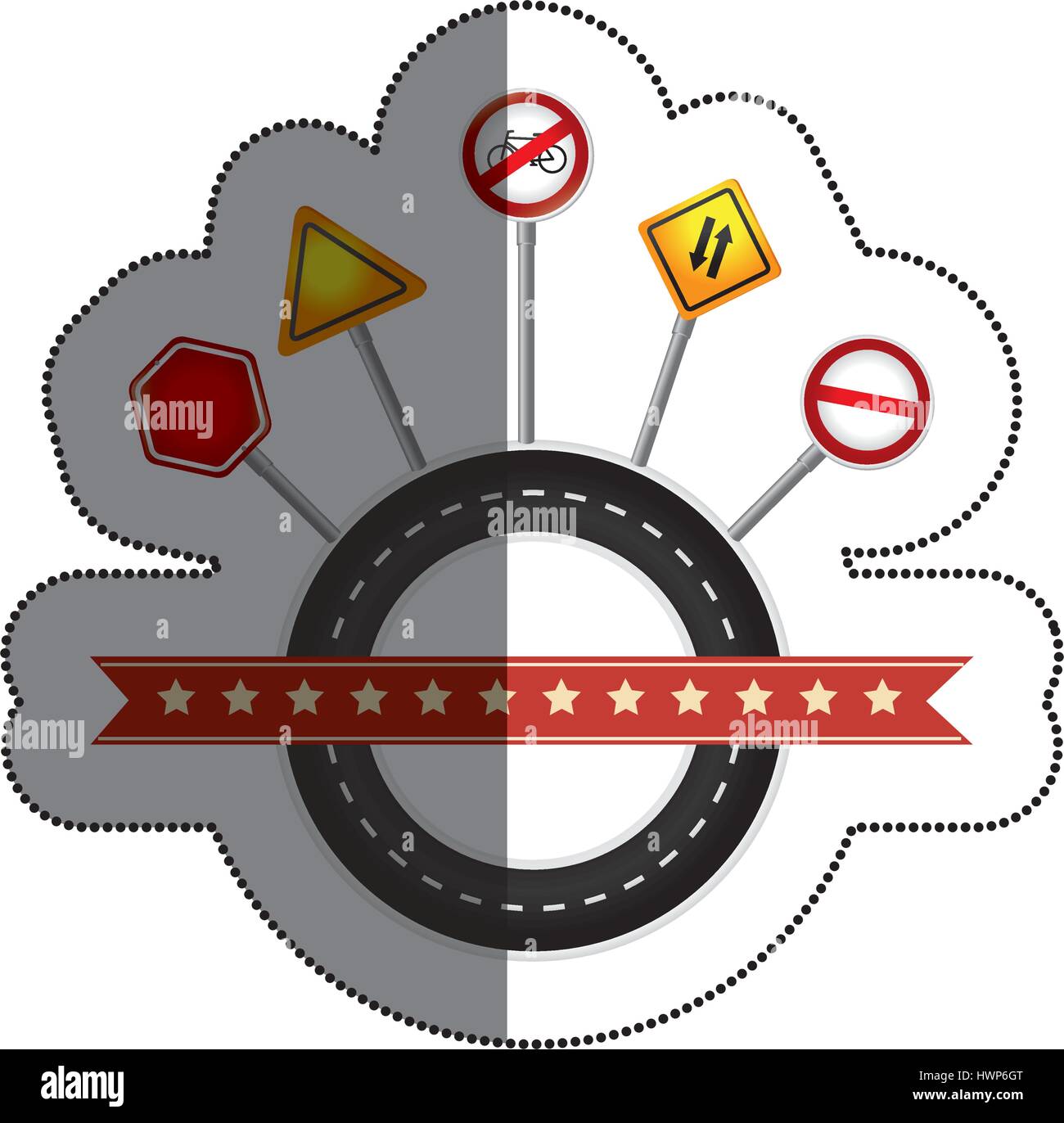 road traffic signals set vector illustration design Stock Vector Image ...