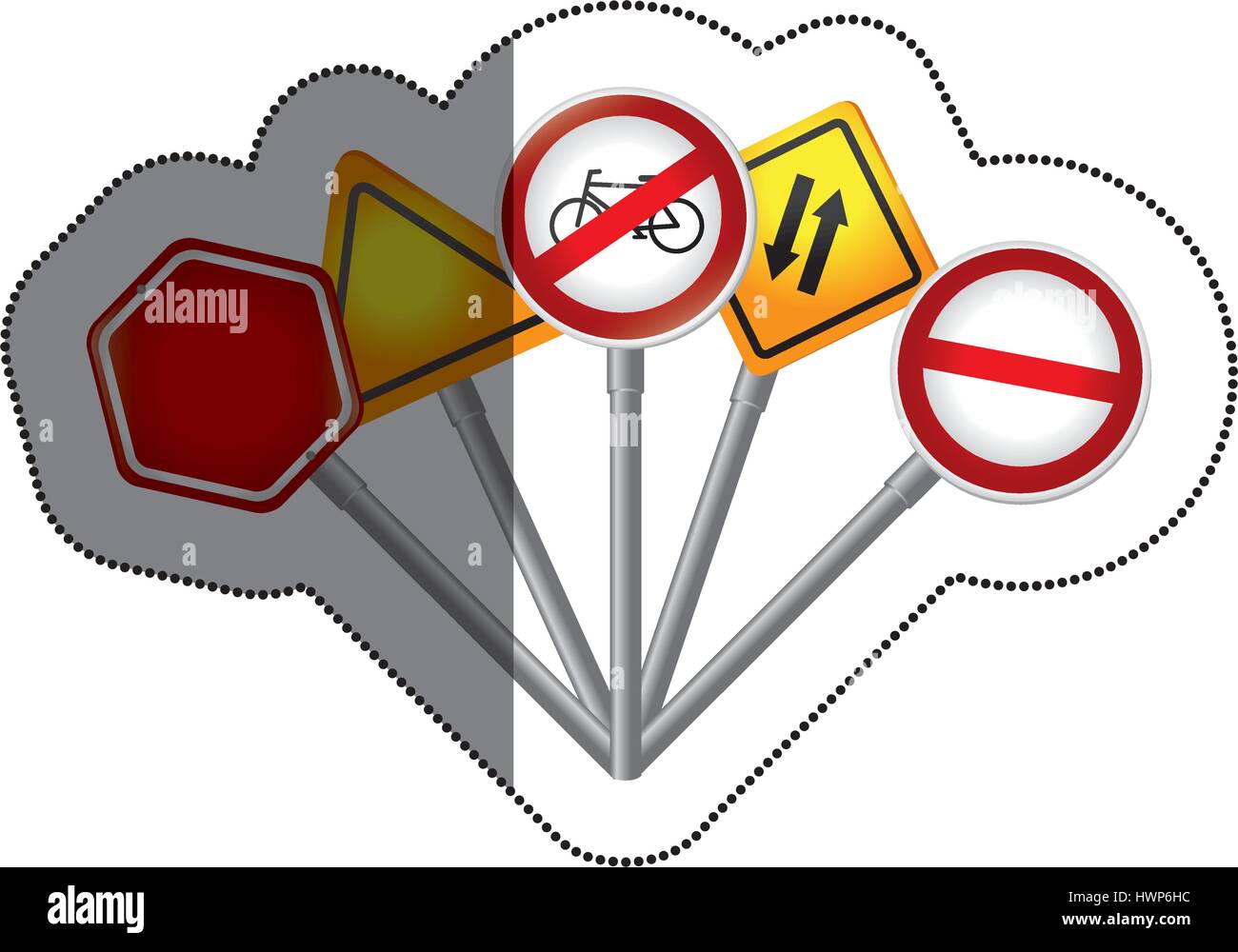 road traffic signals set vector illustration design Stock Vector Image ...