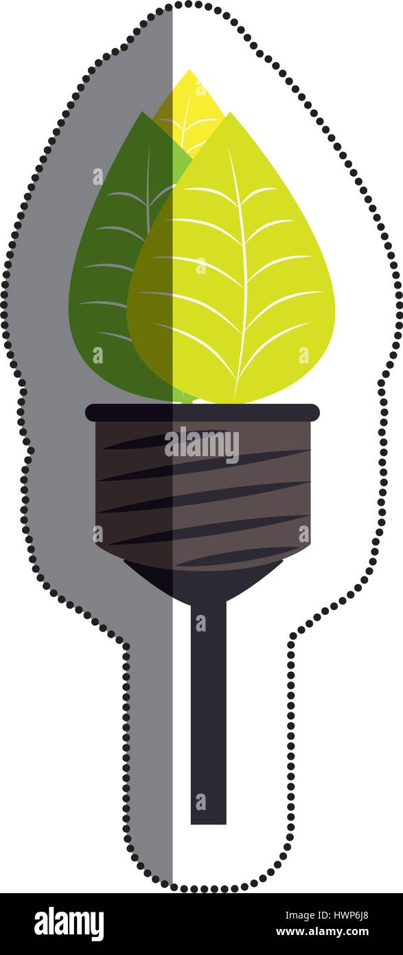 bulb light with leafs ecology symbol vector illustration design Stock ...