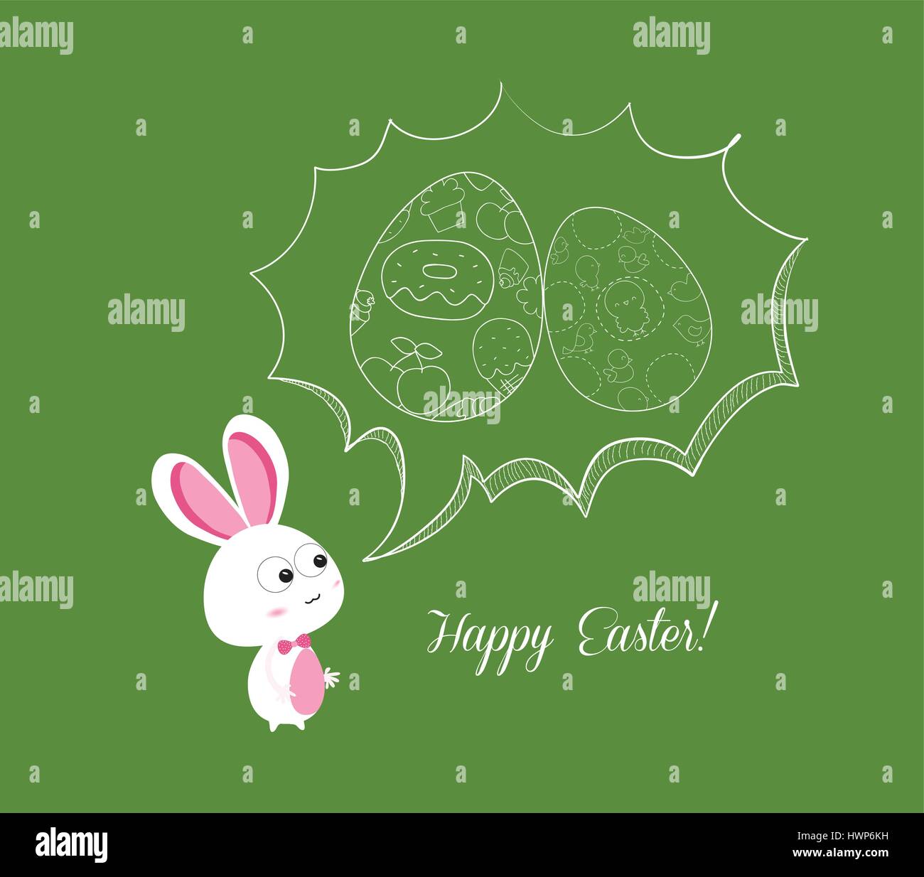 happy easter bubbles egg and bunny Stock Vector Image & Art - Alamy