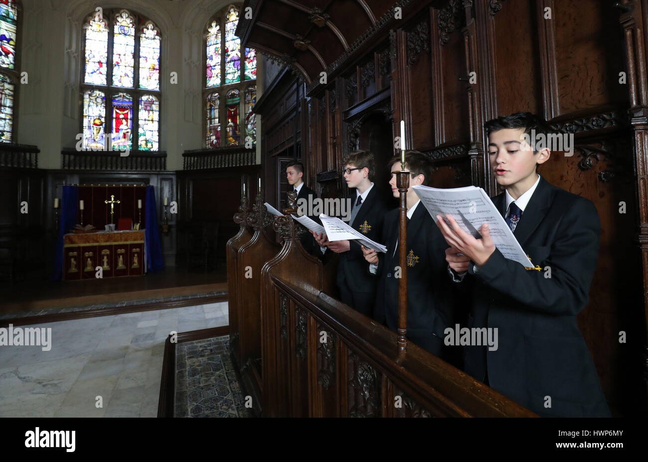 Choristers from Trinity Boys School in Croydon, singing in the original ...
