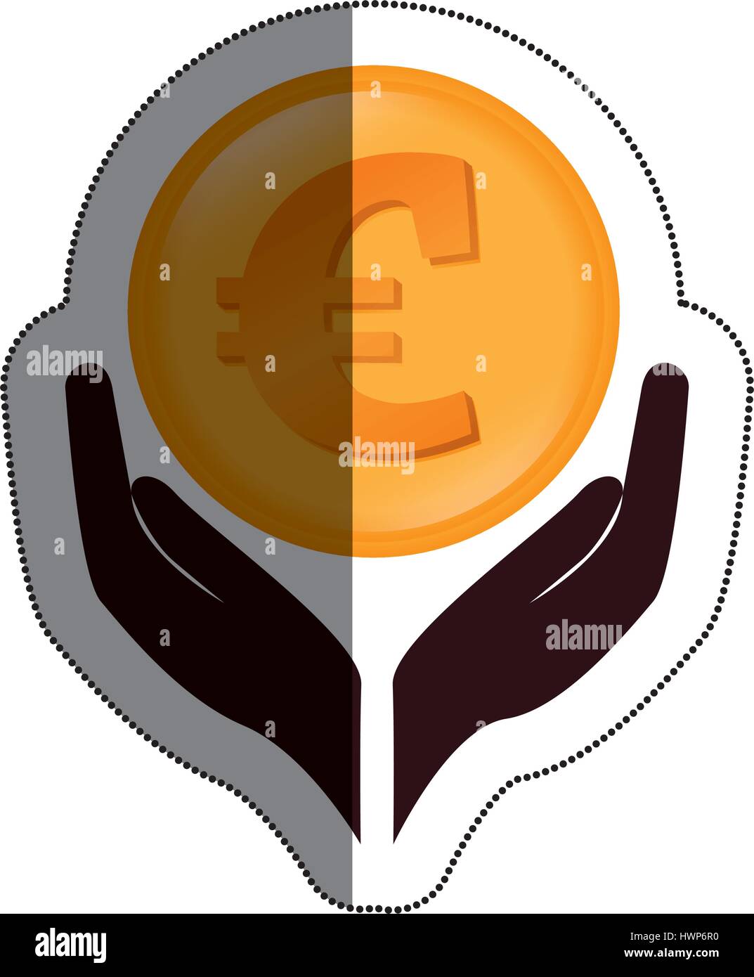 hands human with euro vector illustration design Stock Vector Image ...