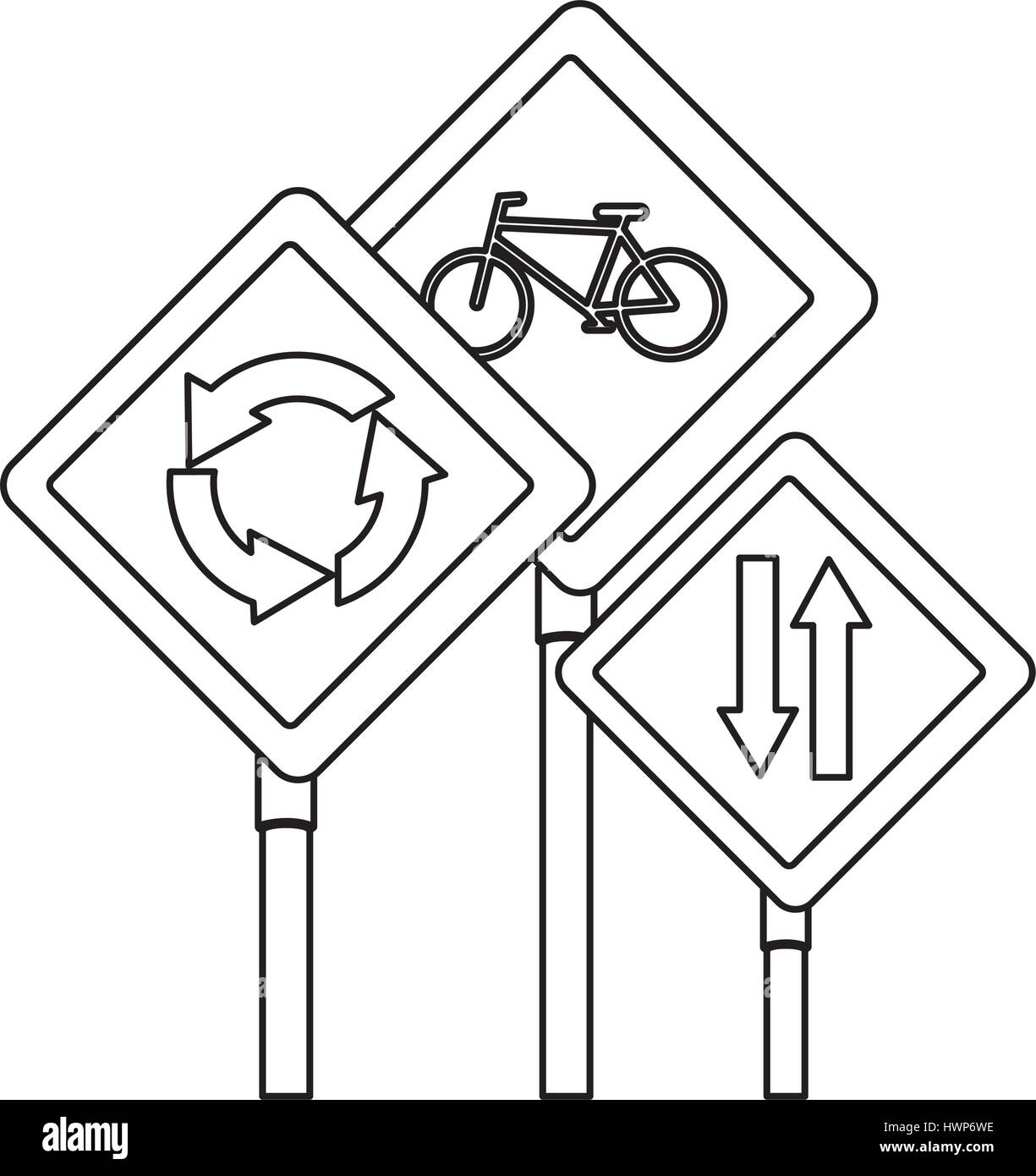 road traffic signals set vector illustration design Stock Vector Image ...