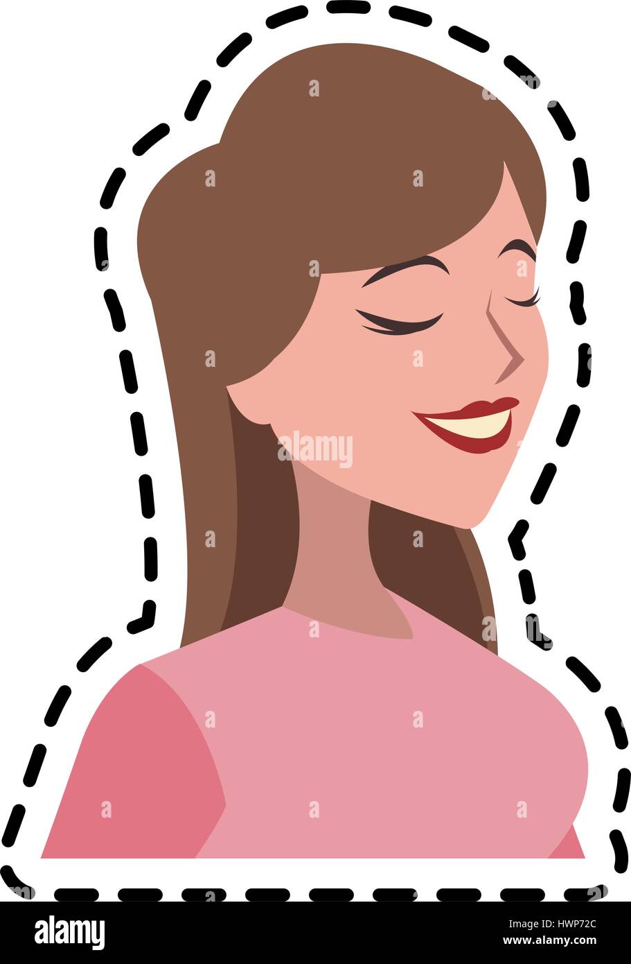 pretty brunette woman icon image Stock Vector Image & Art - Alamy