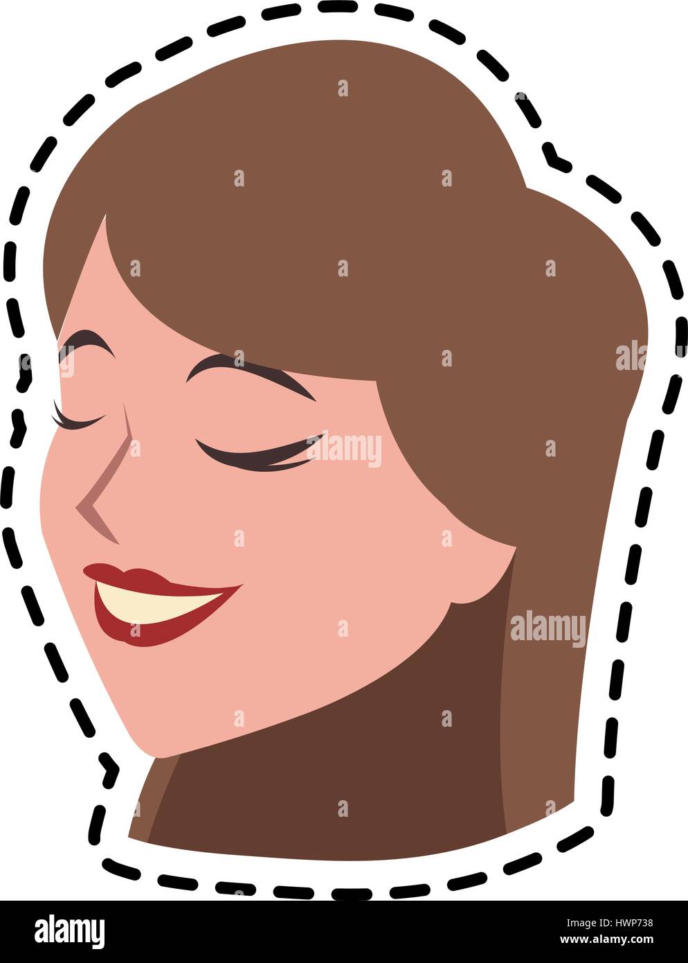 pretty brunette woman icon image Stock Vector Image & Art - Alamy