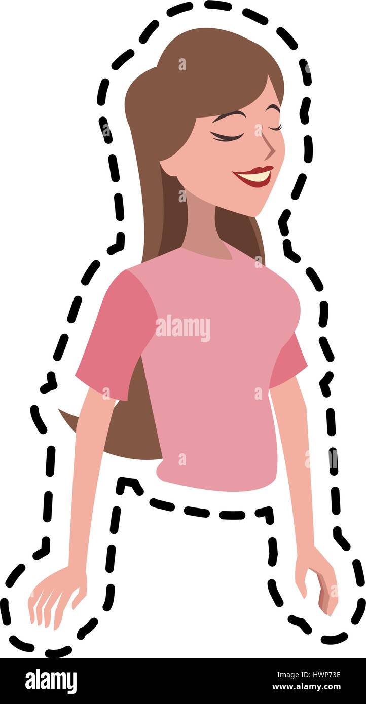 pretty brunette woman icon image Stock Vector Image & Art - Alamy