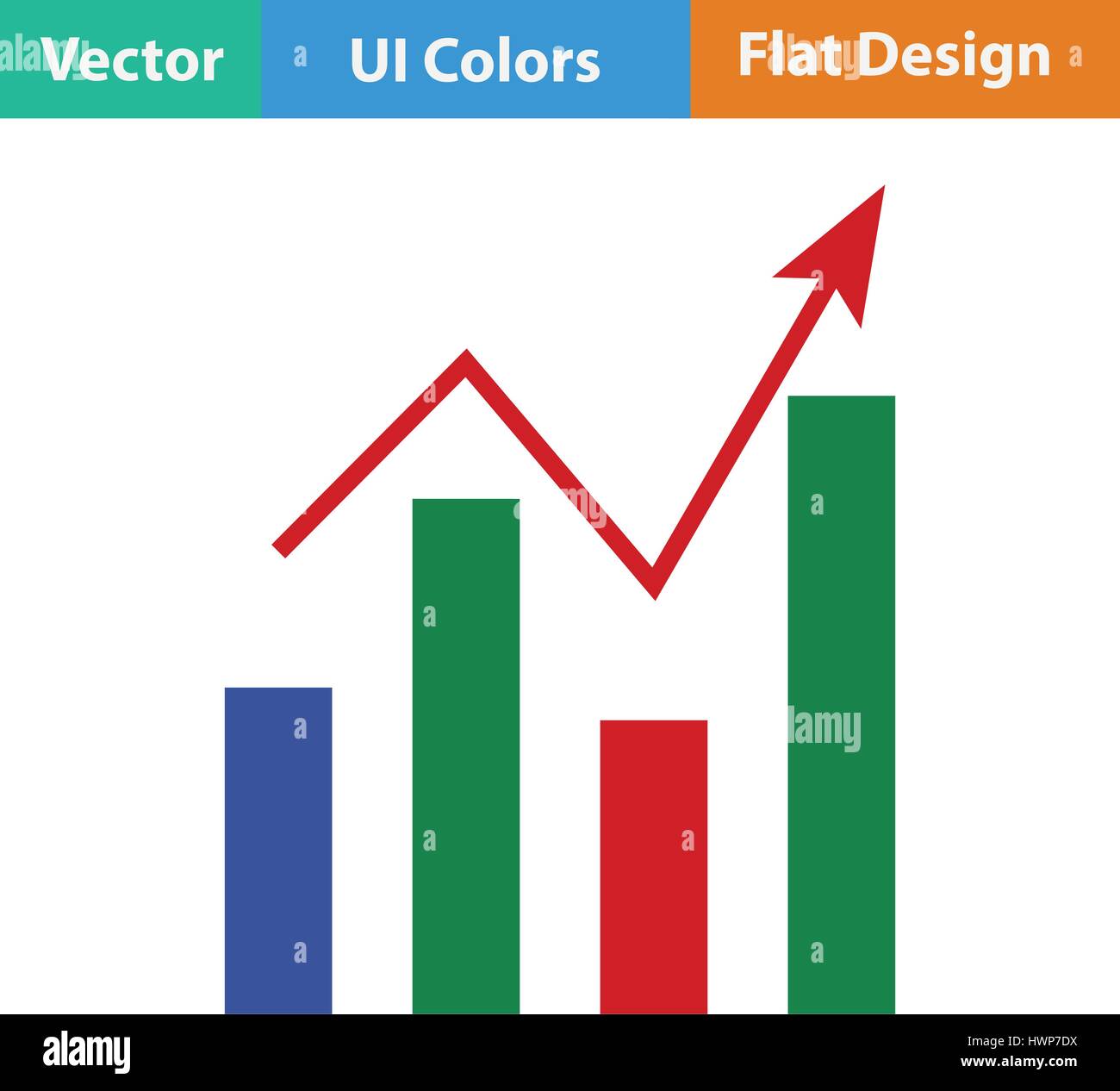 Analytics chart icon. Flat design. Vector illustration Stock Vector ...
