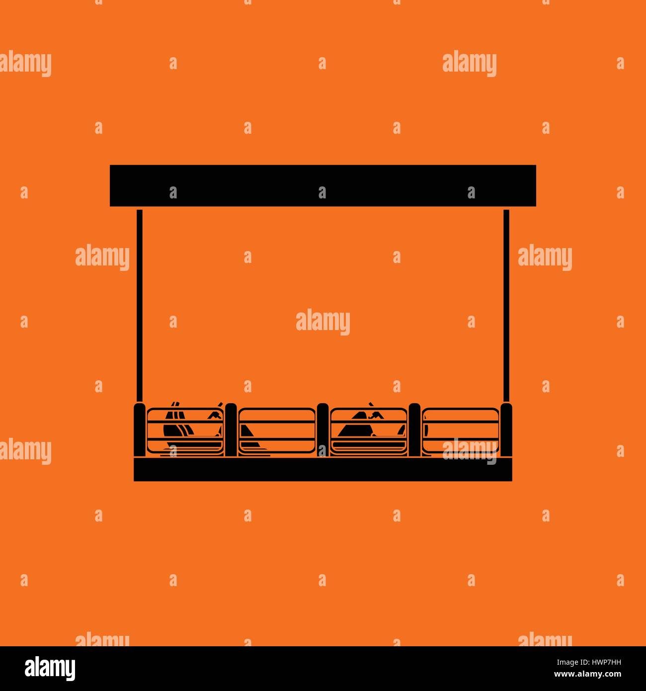 Bumper cars icon. Orange background with black. Vector illustration ...