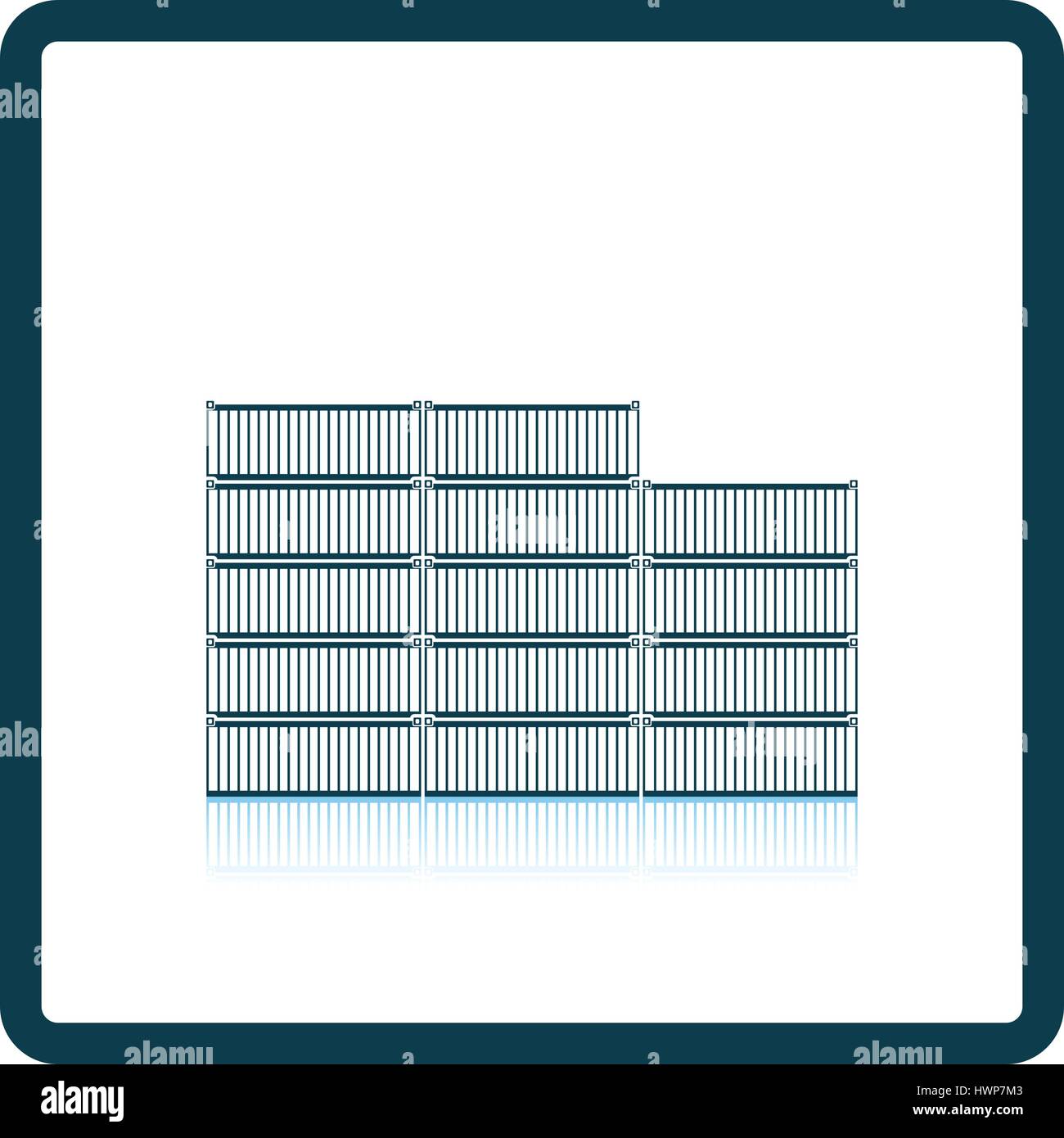 Container stack icon. Shadow reflection design. Vector illustration ...