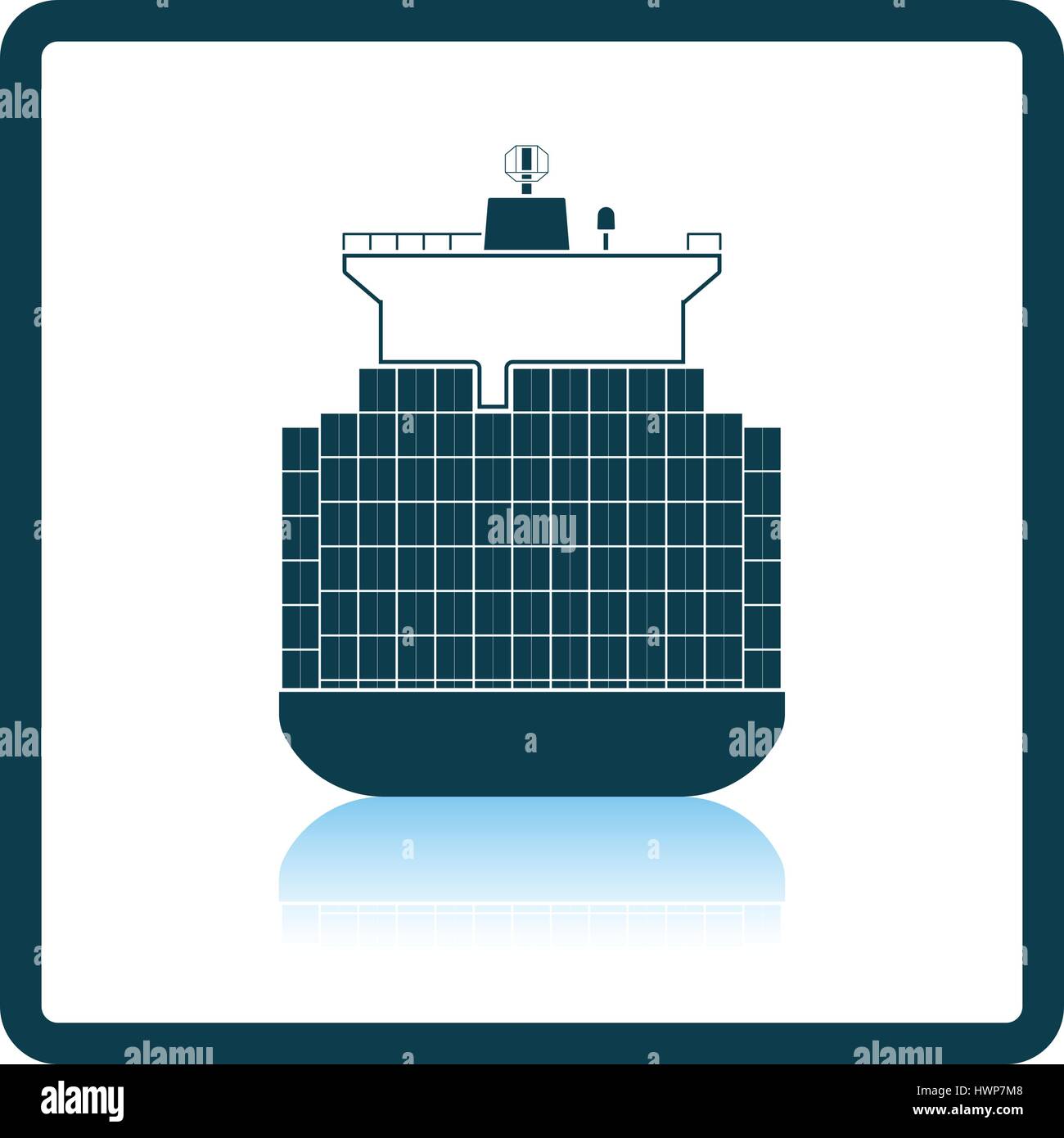 Container ship icon. Shadow reflection design. Vector illustration ...