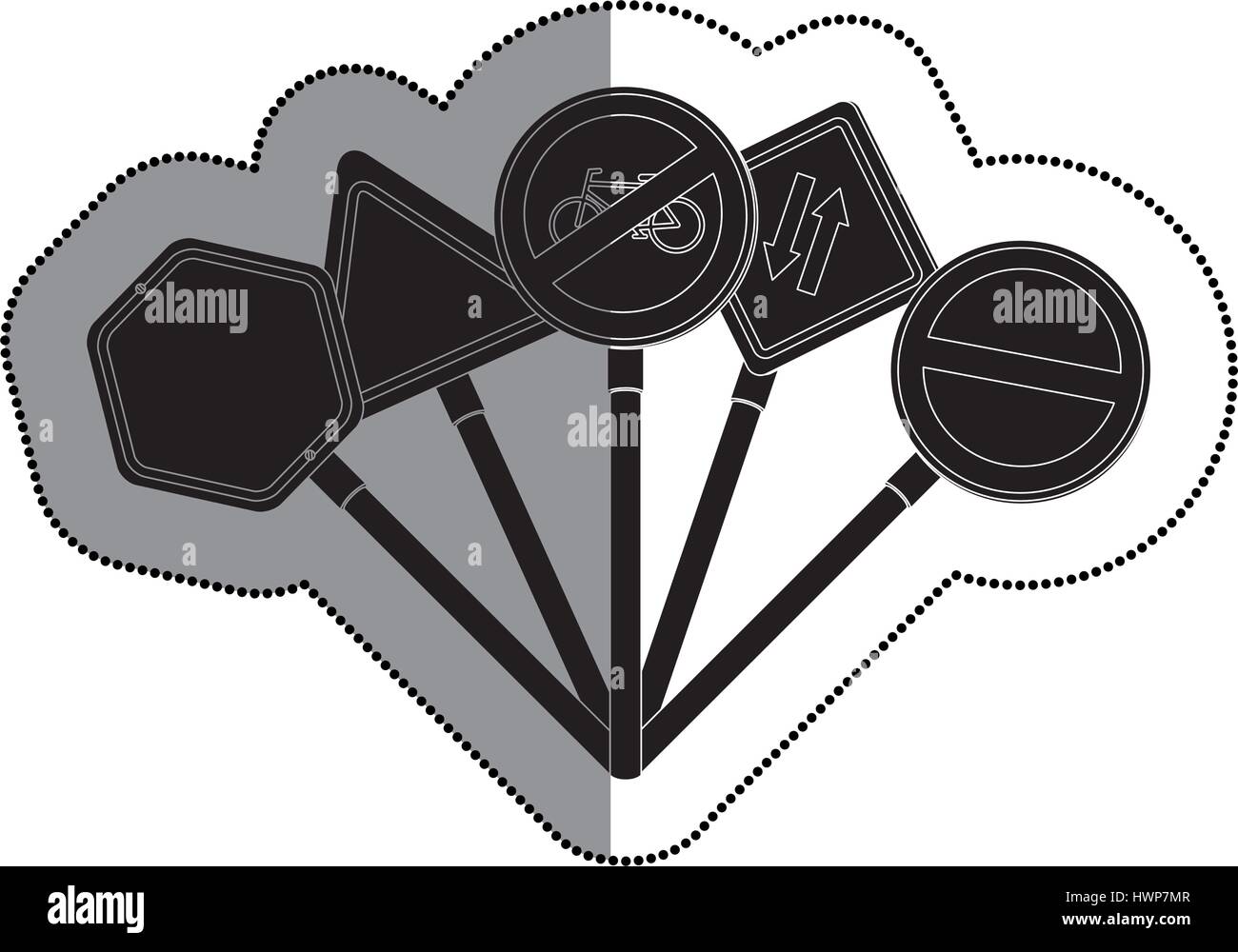 road traffic signals set vector illustration design Stock Vector Image ...