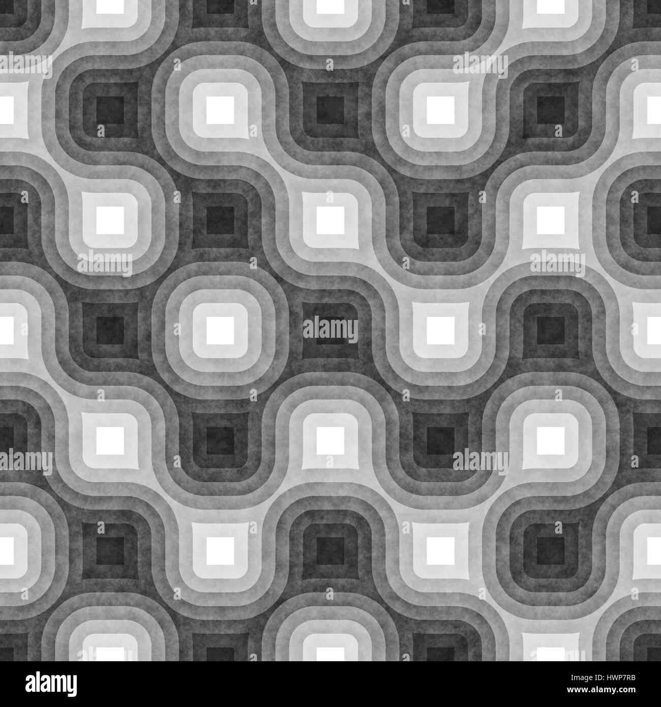 Seamless Black and White Tangled Round Stripes. Textured Geometric ...