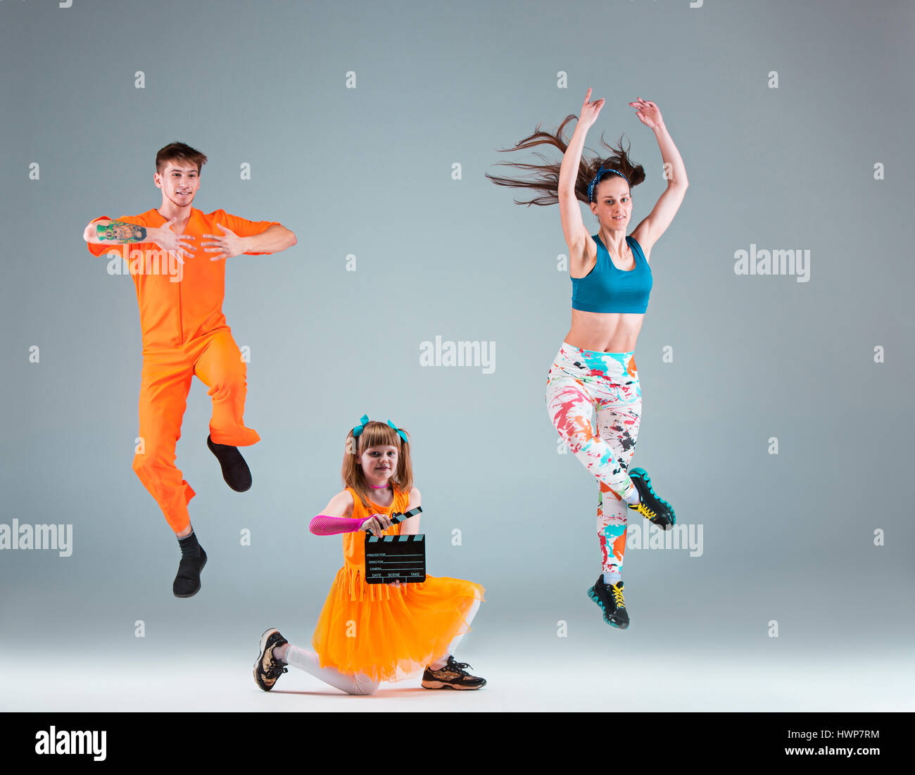 The man, woman dancing hip hop choreography Stock Photo - Alamy