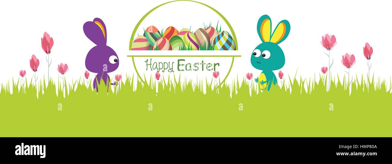 Happy easter spring banner hi-res stock photography and images - Alamy