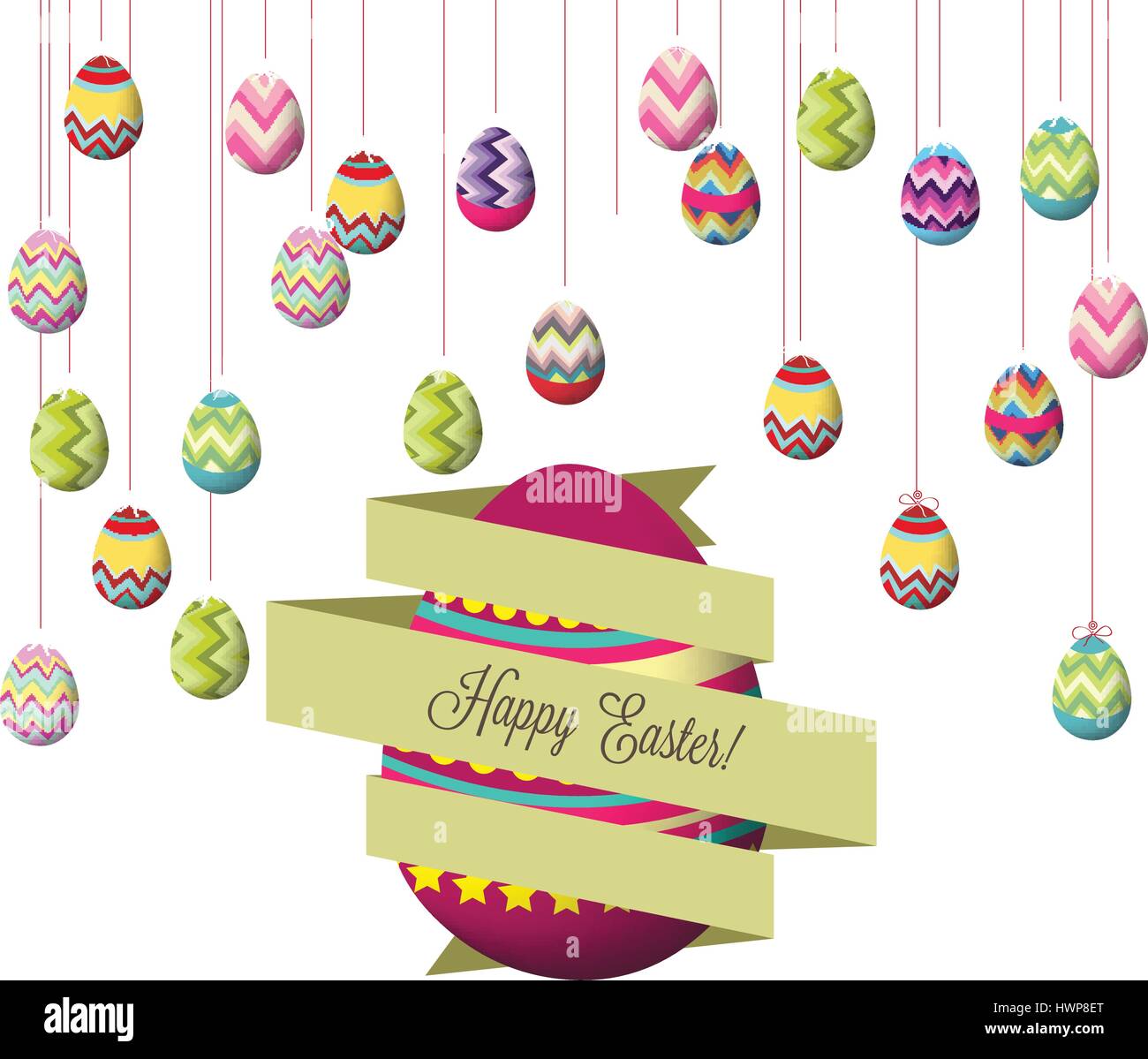 Hanging easter eggs Stock Vector Image & Art - Alamy