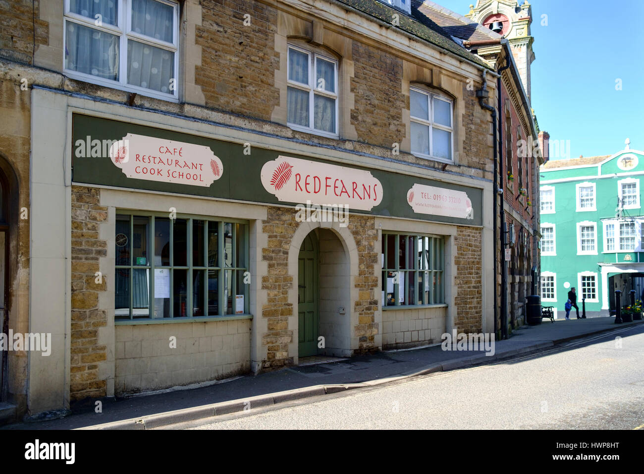 Views of Wincanton Town in somerset England UK. Red Fearns Cafe Stock ...