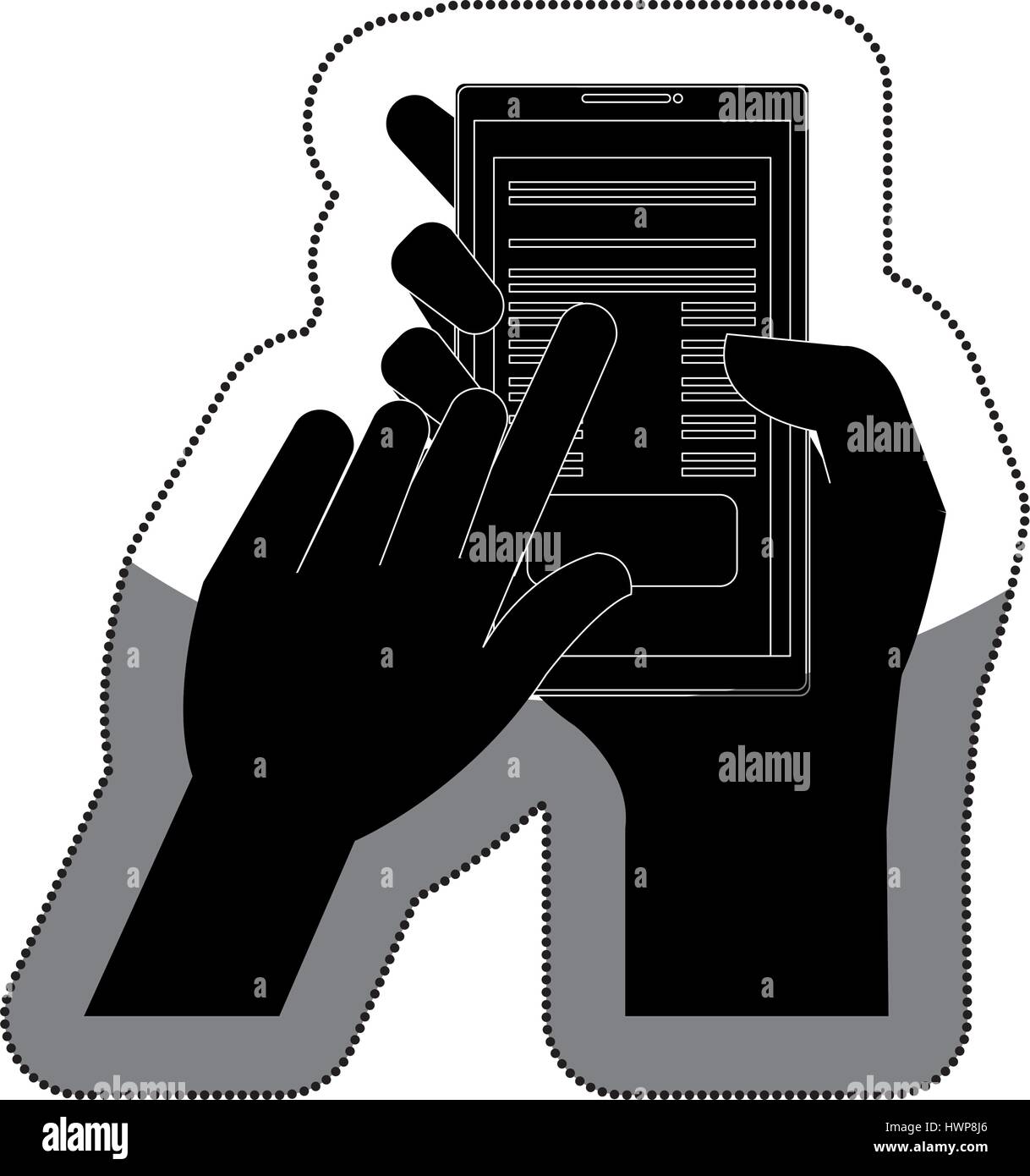 hand user with smartphone device isolated icon vector illustration design Stock Vector Image ...