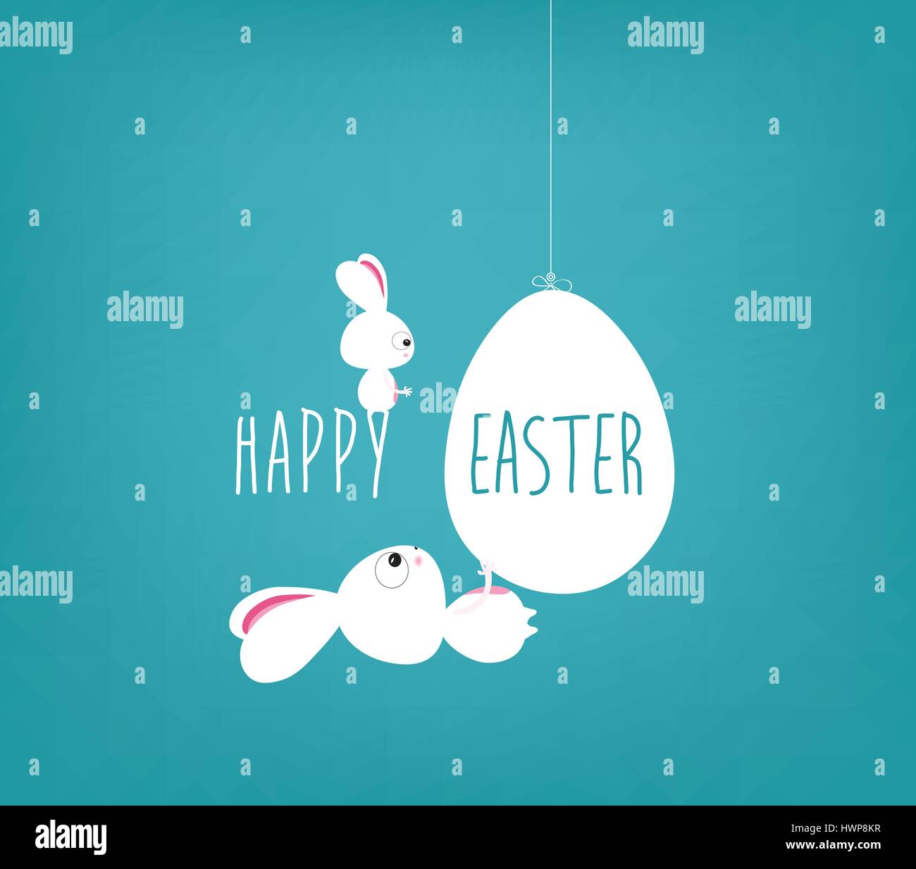 Easter blue poster with handwritten text Stock Vector Image & Art - Alamy